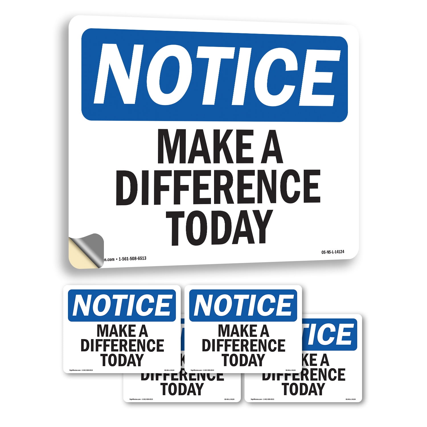 Make A Difference Today OSHA Notice Vinyl Decal Label 18 Inch x 12 Inch ...