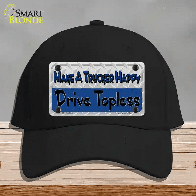 Make A Mesh Happy Novelty License Plate Hat Cotton Black - Walmart.com