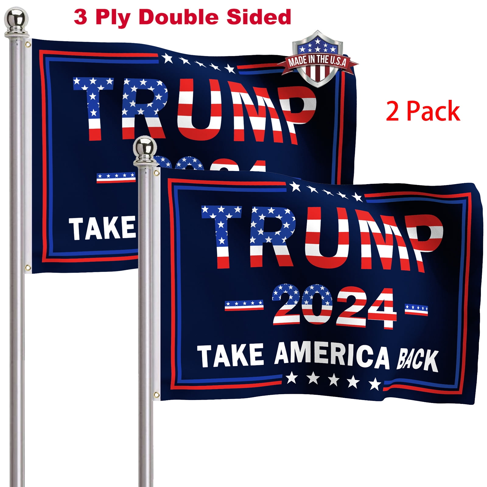 Make America Great Again Flag Trump 2024 Flag 3x5ft Outdoor Double Sided 3 Ply Outdoor Trump ...
