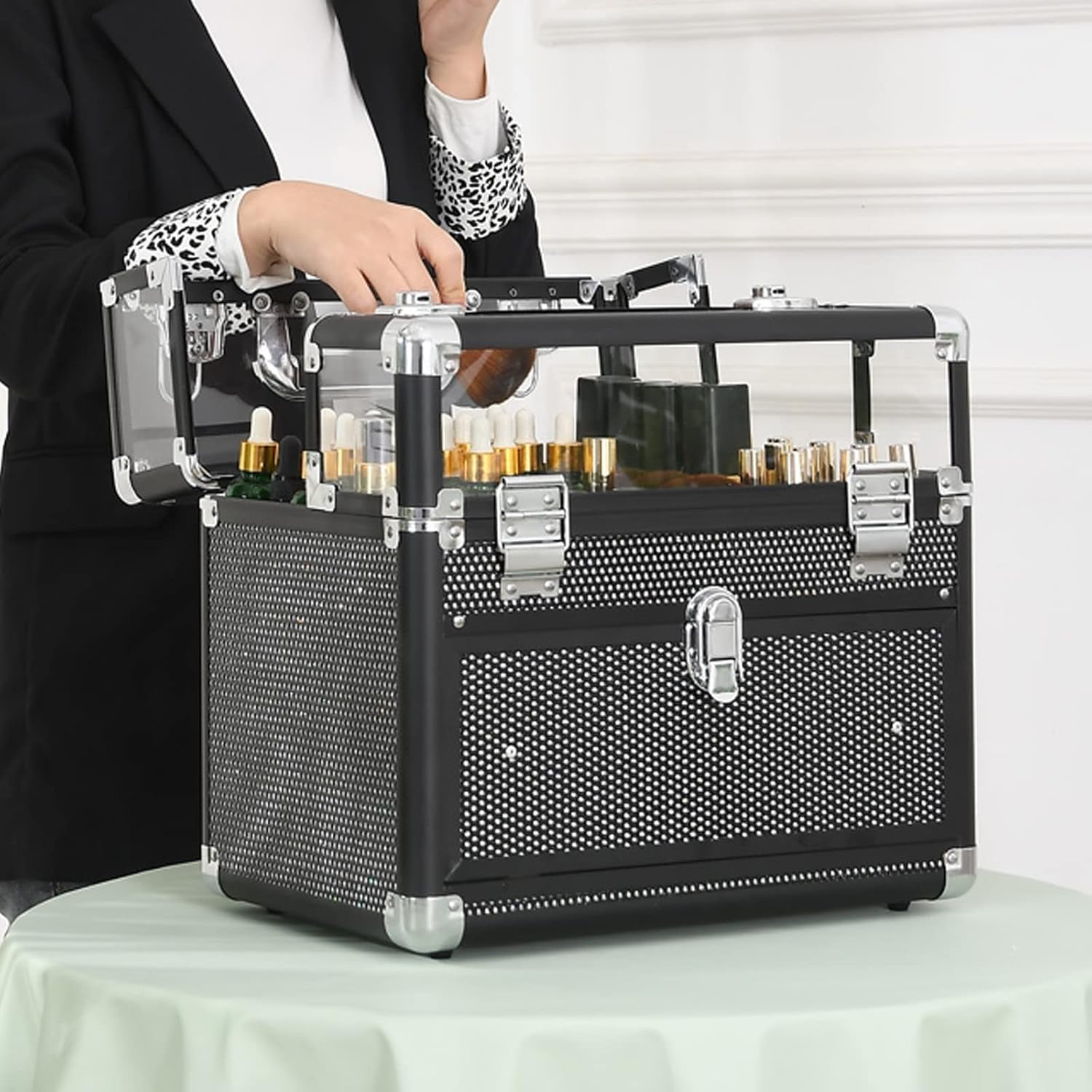 Make Up Artist Train Case Hairdressing Tools Organiser, Cosmetic Box ...
