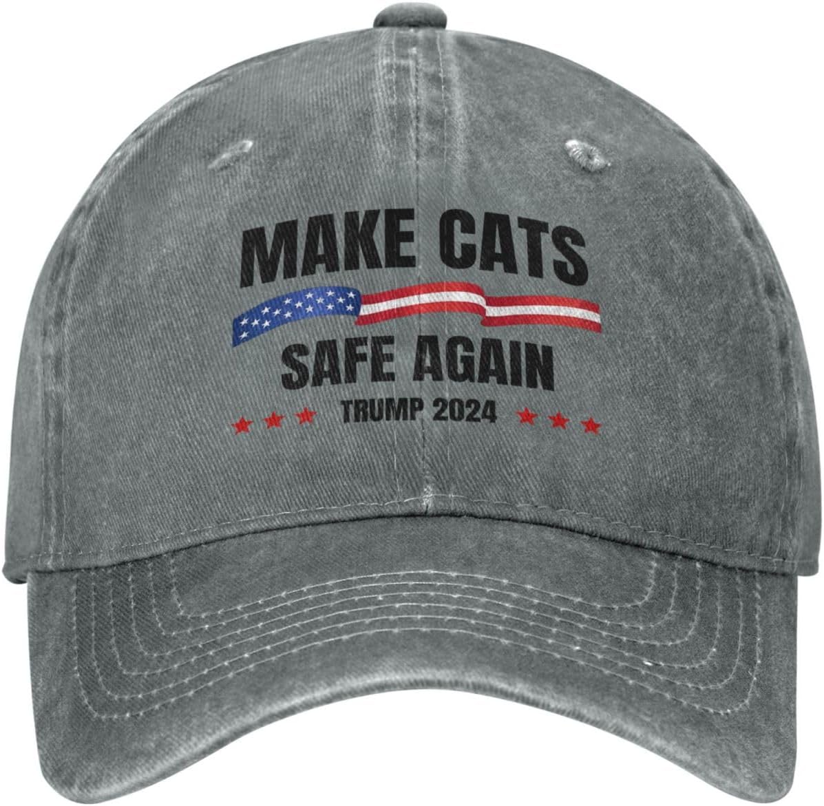 Make Cats Safe Again T-rump 2024 Save America Again Hat Denim Retro ...