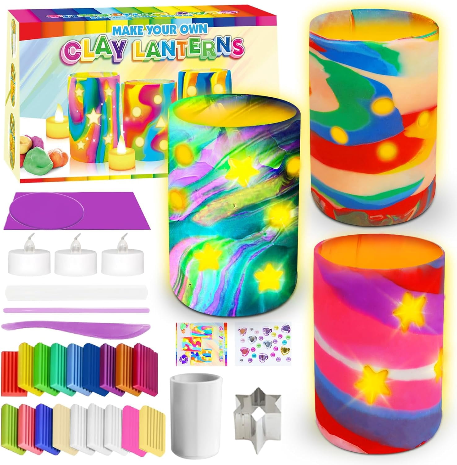Make Your Own Clay Luminaries - Light-up DIY Clay Lanterns Making Kit ...