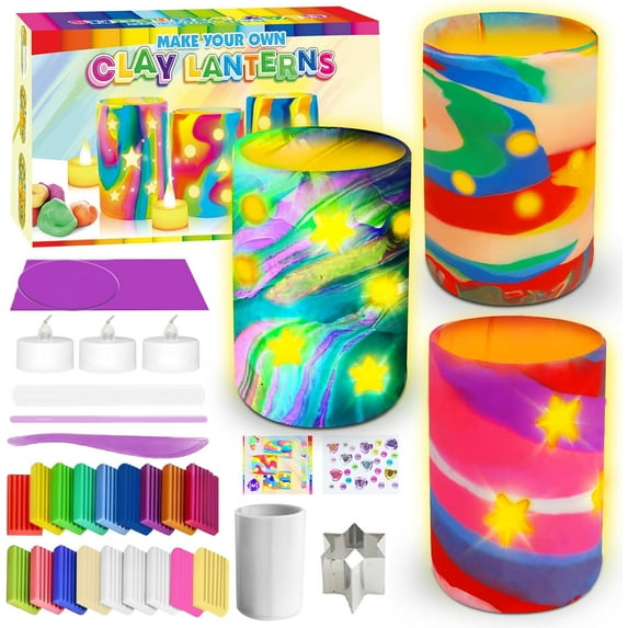 Make Your Own Clay Luminaries - Light-up DIY Clay Lanterns Making Kit ...