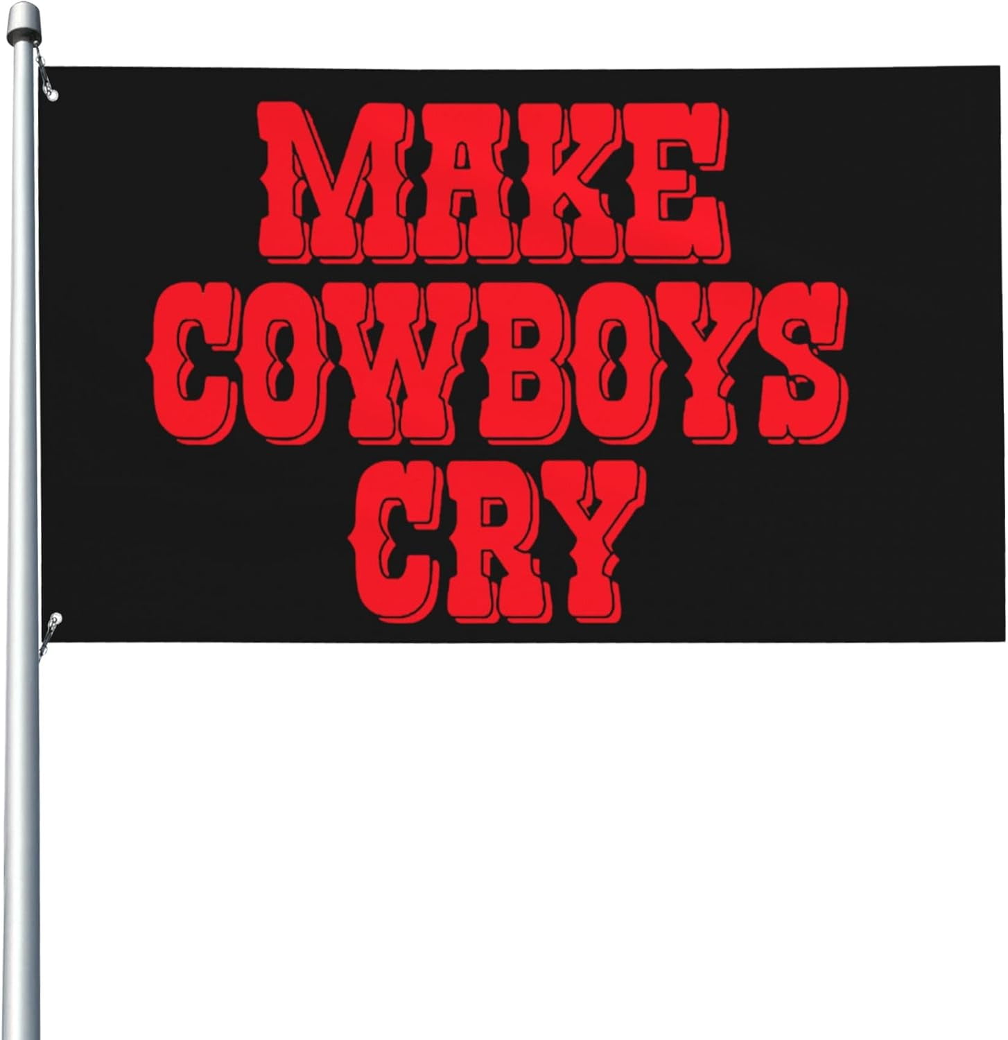 Make Cowboy Cry Flag 3x5 Ft Outdoor Decorative Banner Outside Hanging ...