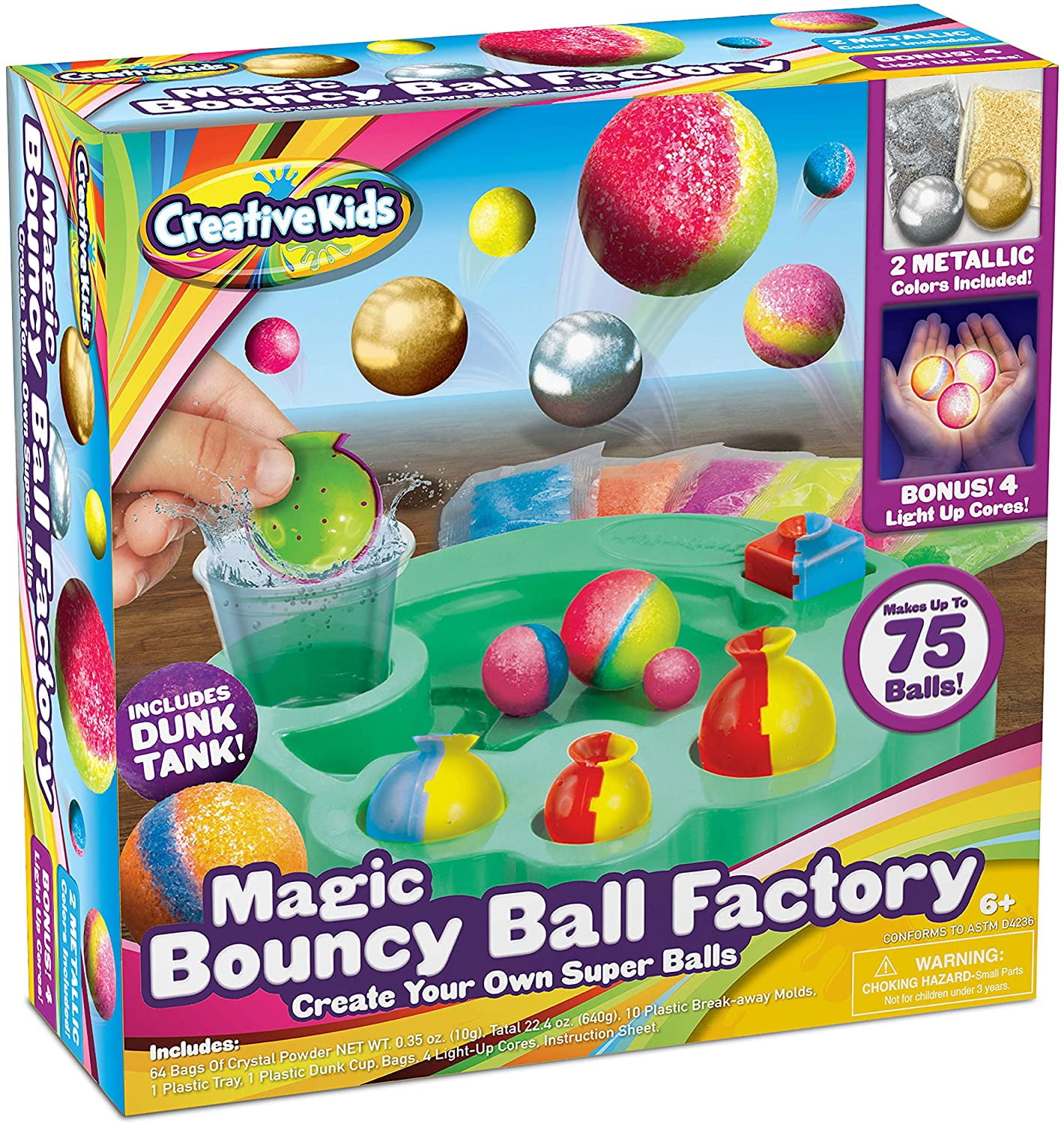 DIY Bouncy Ball Kit - Create Metallic & Light-Up Crystal Balls - Makes ...
