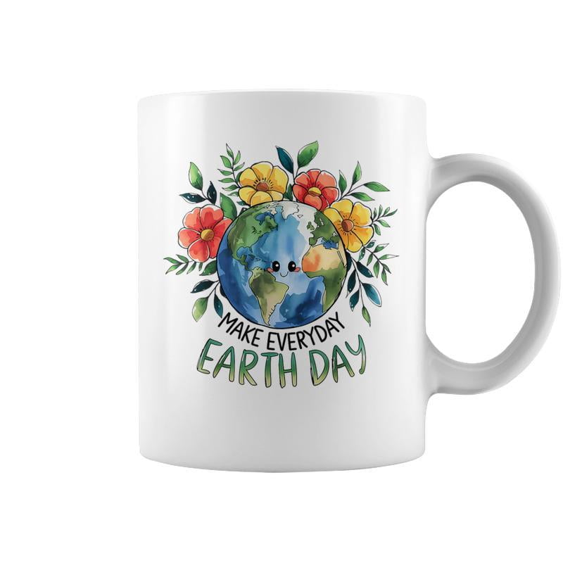 Make Earth Day Every Day Cute Earth Day Girls Coffee Mugs - Walmart.com