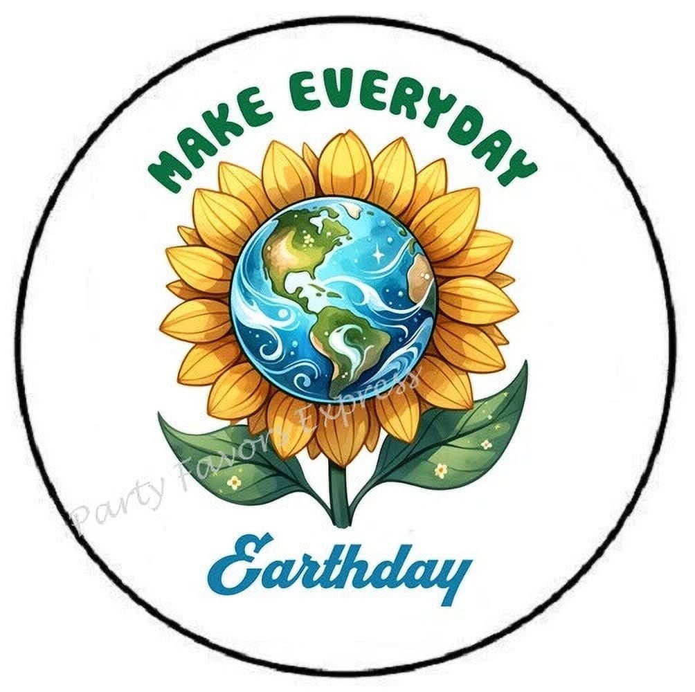 Make Every Day Earth Day Sunflower Stickers Party Favors Phone Decal ...