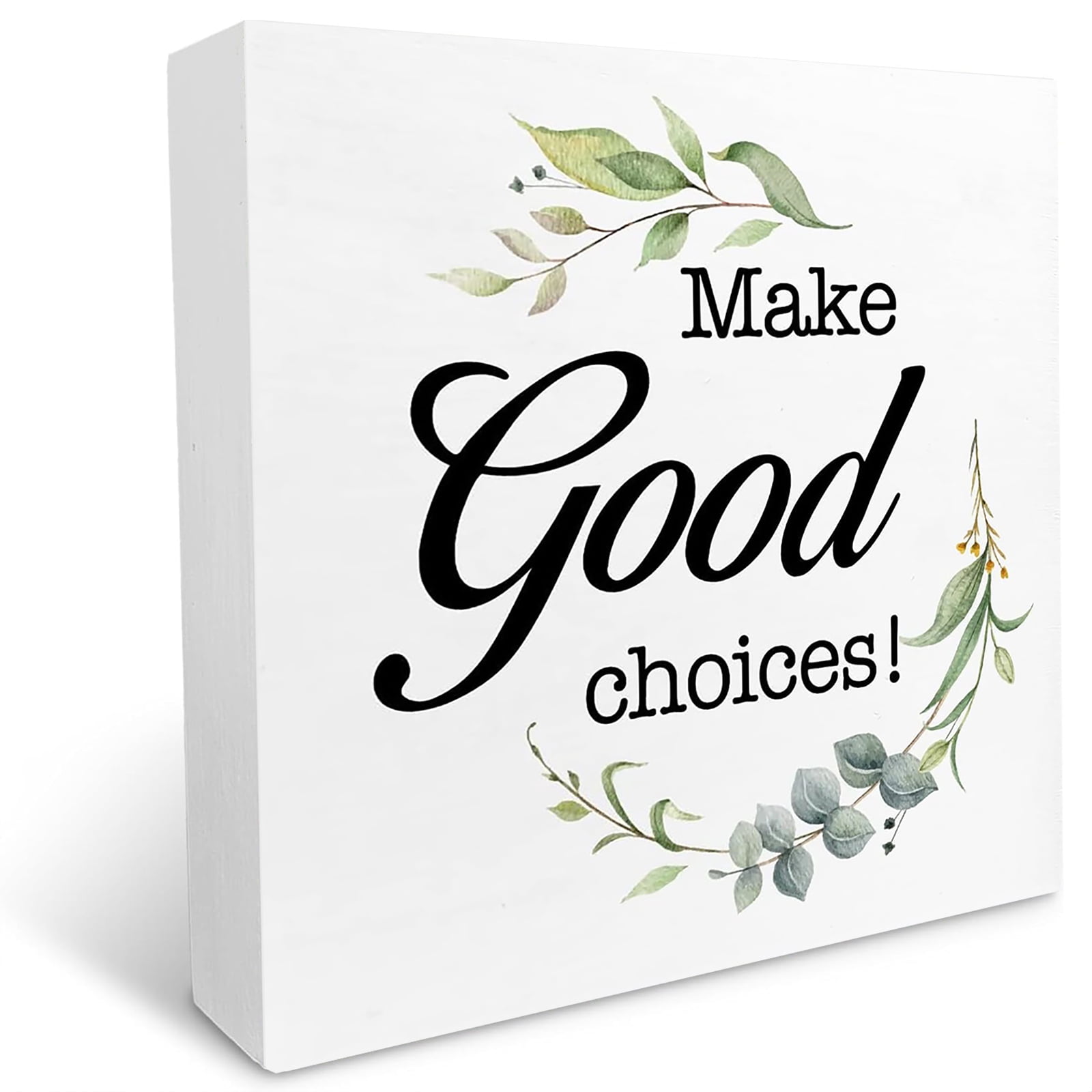 Make Good Choices Rustic Wood Box Sign Desk Decor,Inspirational Wood ...