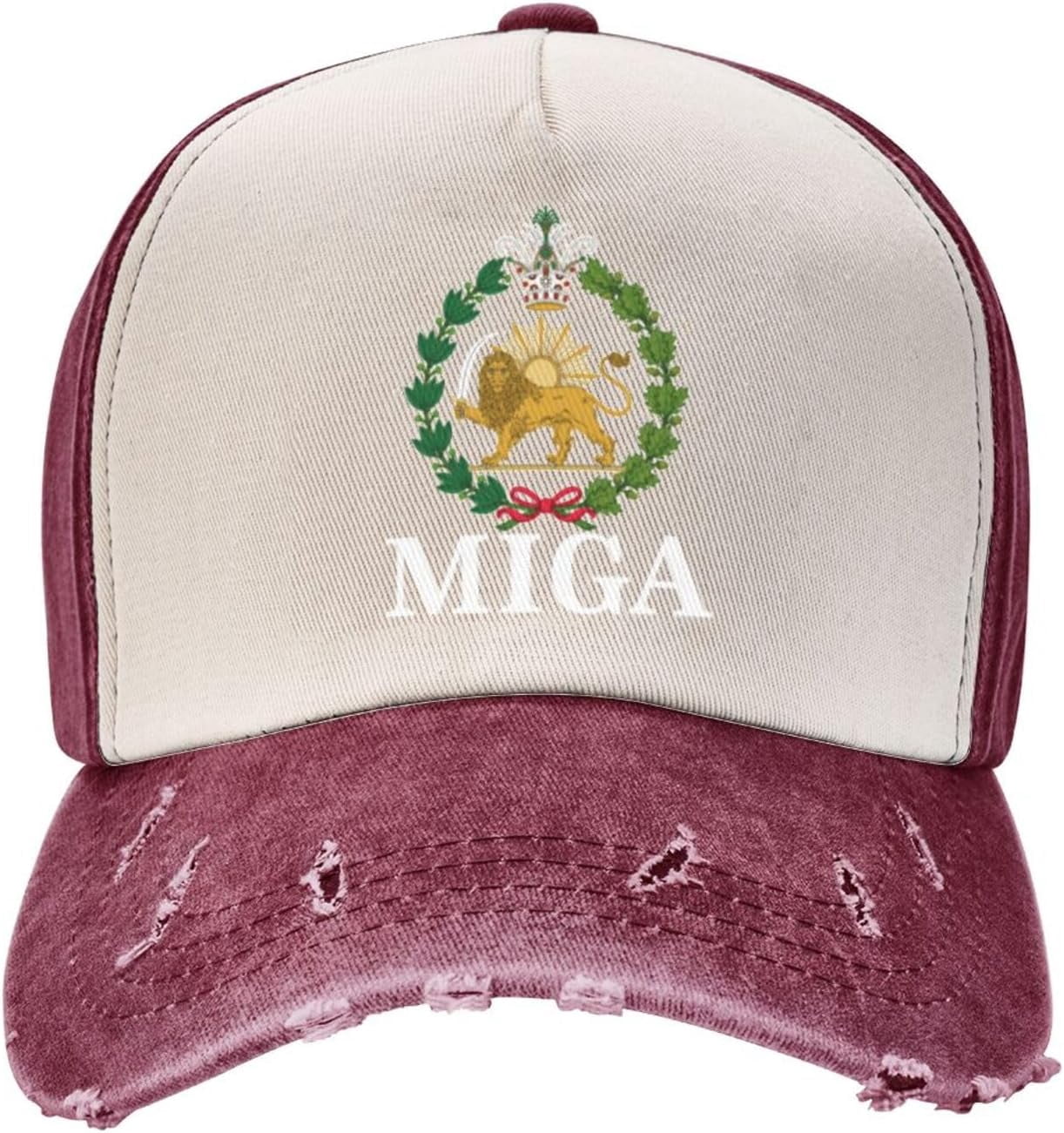 Make I-ran Great Again Hat Coat of Arms of Old I-ran Qajar Dynasty Mesh ...
