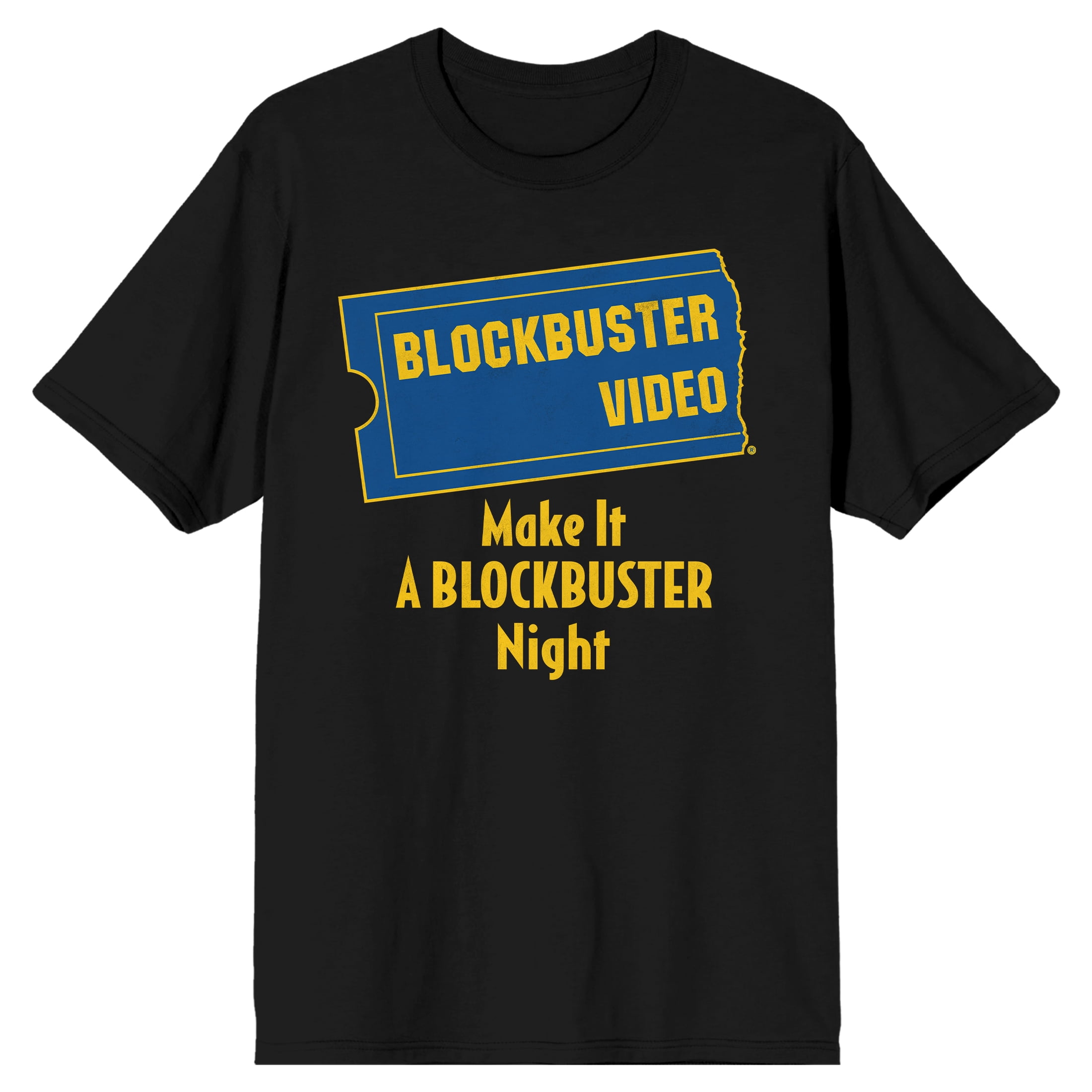 Make It A Blockbuster Night Retro Mens Black Short Sleeve Graphic Tee ...