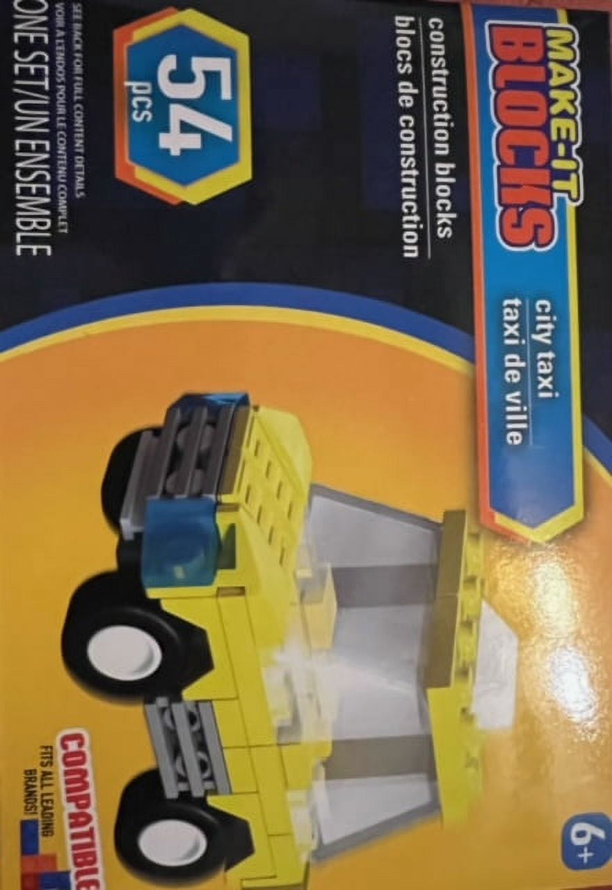 Make It Blocks 54 Piece Tube, Taxi Construction Toy, Interlocking Mini ...