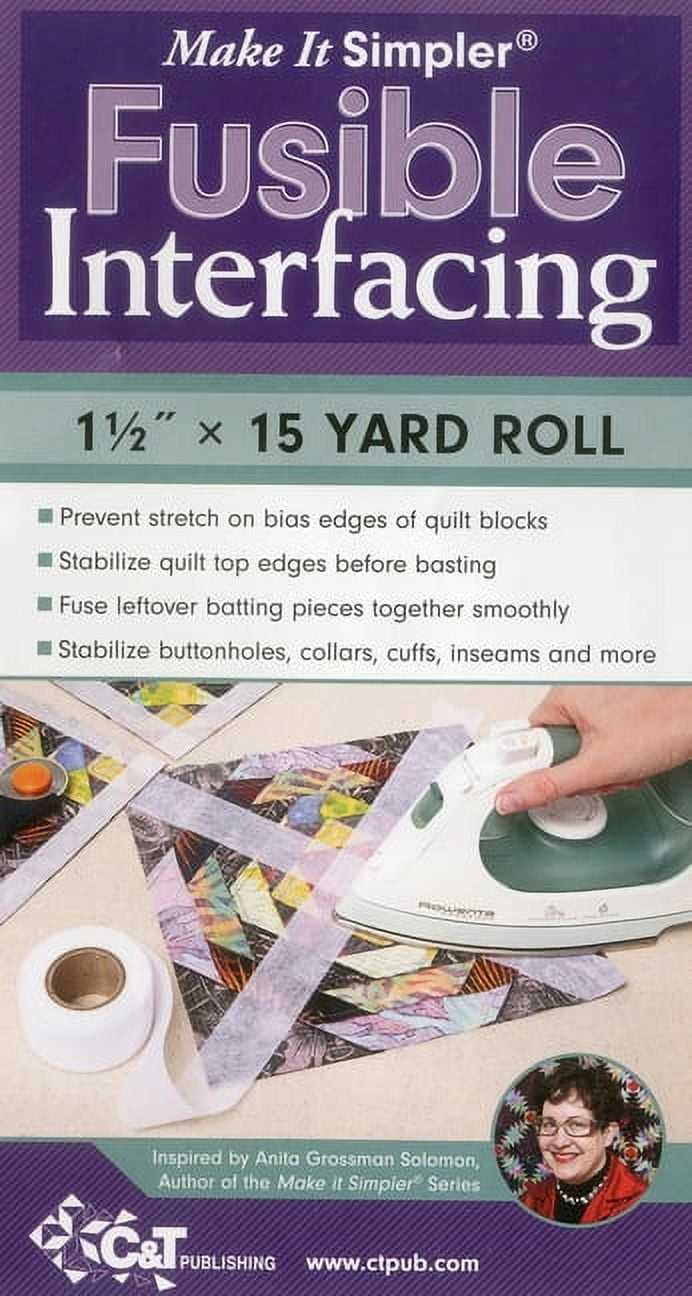 Make It Simpler® Fusible Interfacing : 1 1/2” x 15 Yard Roll (General ...