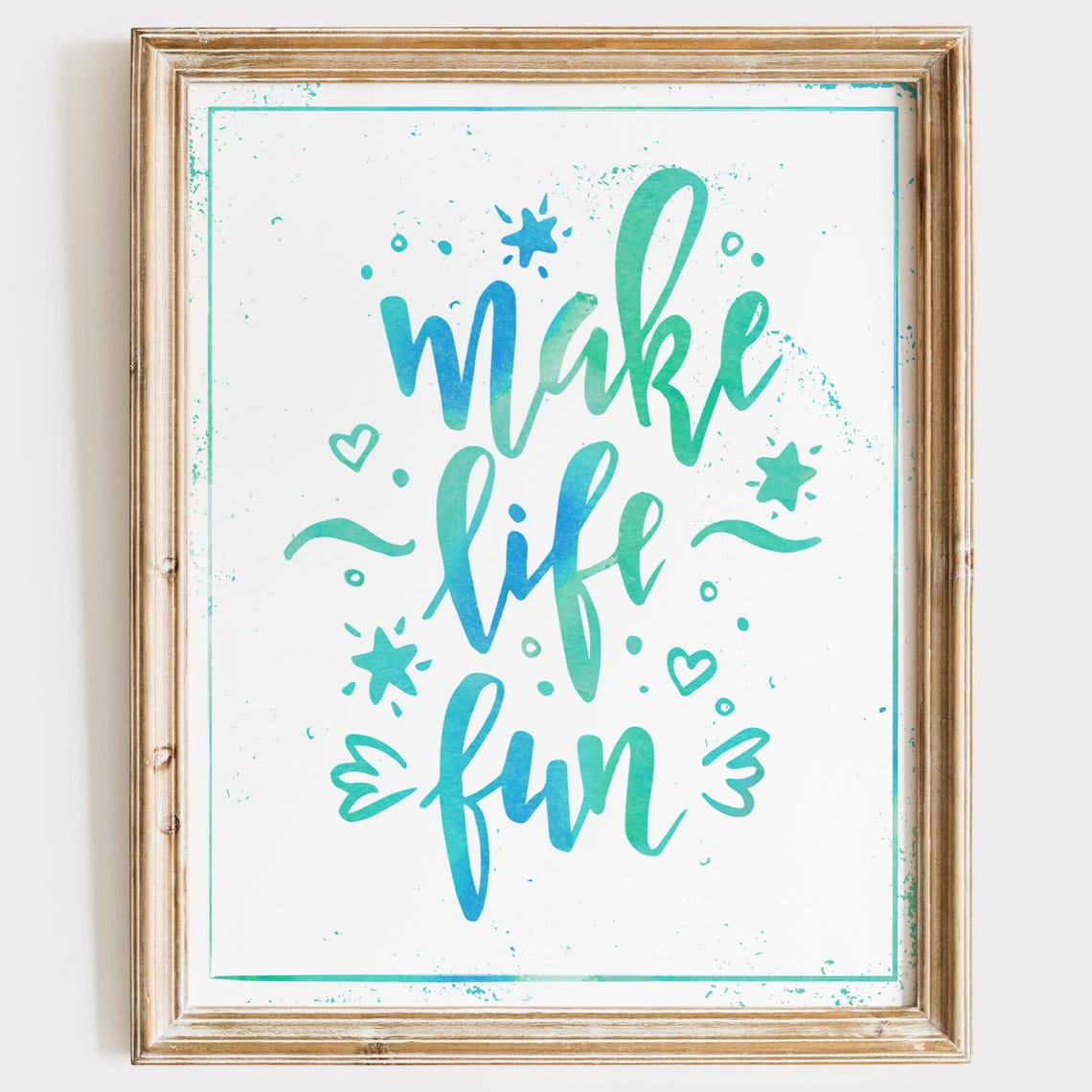 Make Life Fun Typography Art Print Inspirational Quote Wall Decor For ...