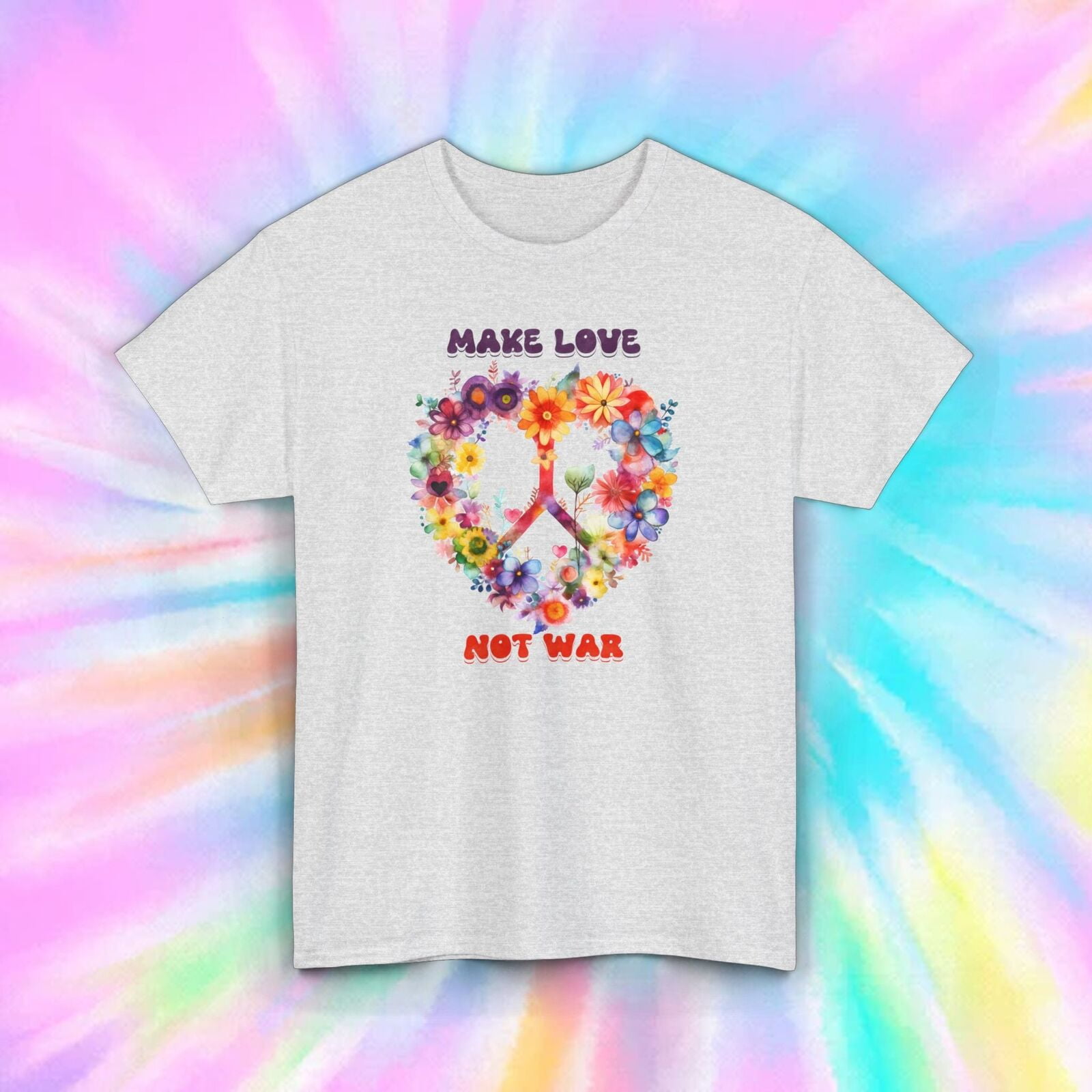 Make Love Not War | Peace Sign Flower Graphic Tee | Hippie Shirt S-5XL ...