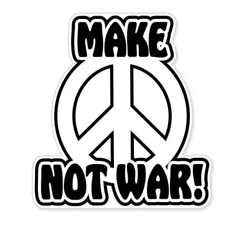 Make Love Not War Peace Sticker Decal Phone Decal Water Bottle Stickers ...