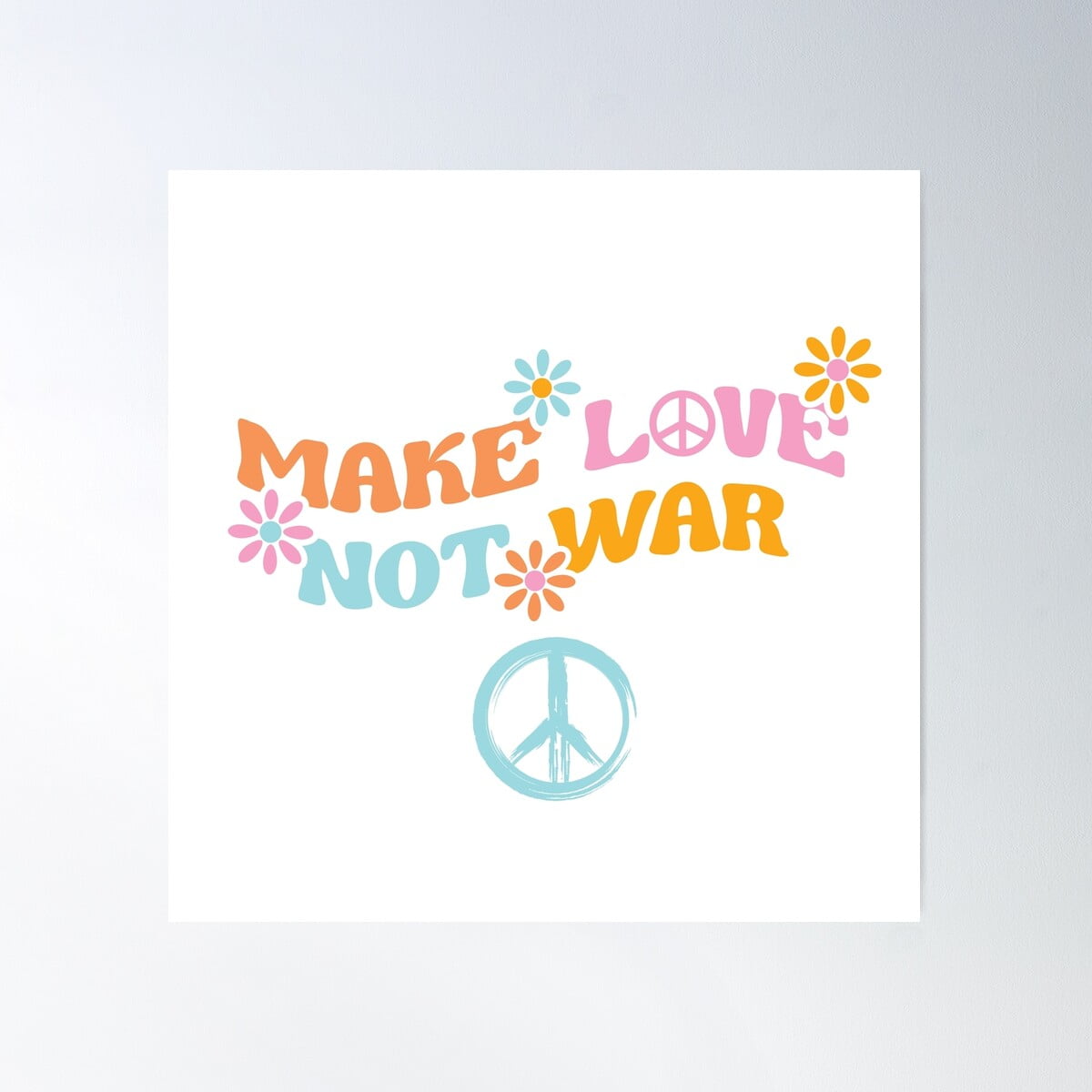 Make Love , Not War Poster Wall Art, Modern Wall Decor For Living Room Bedroom, 24x24 UNFRAMED ...