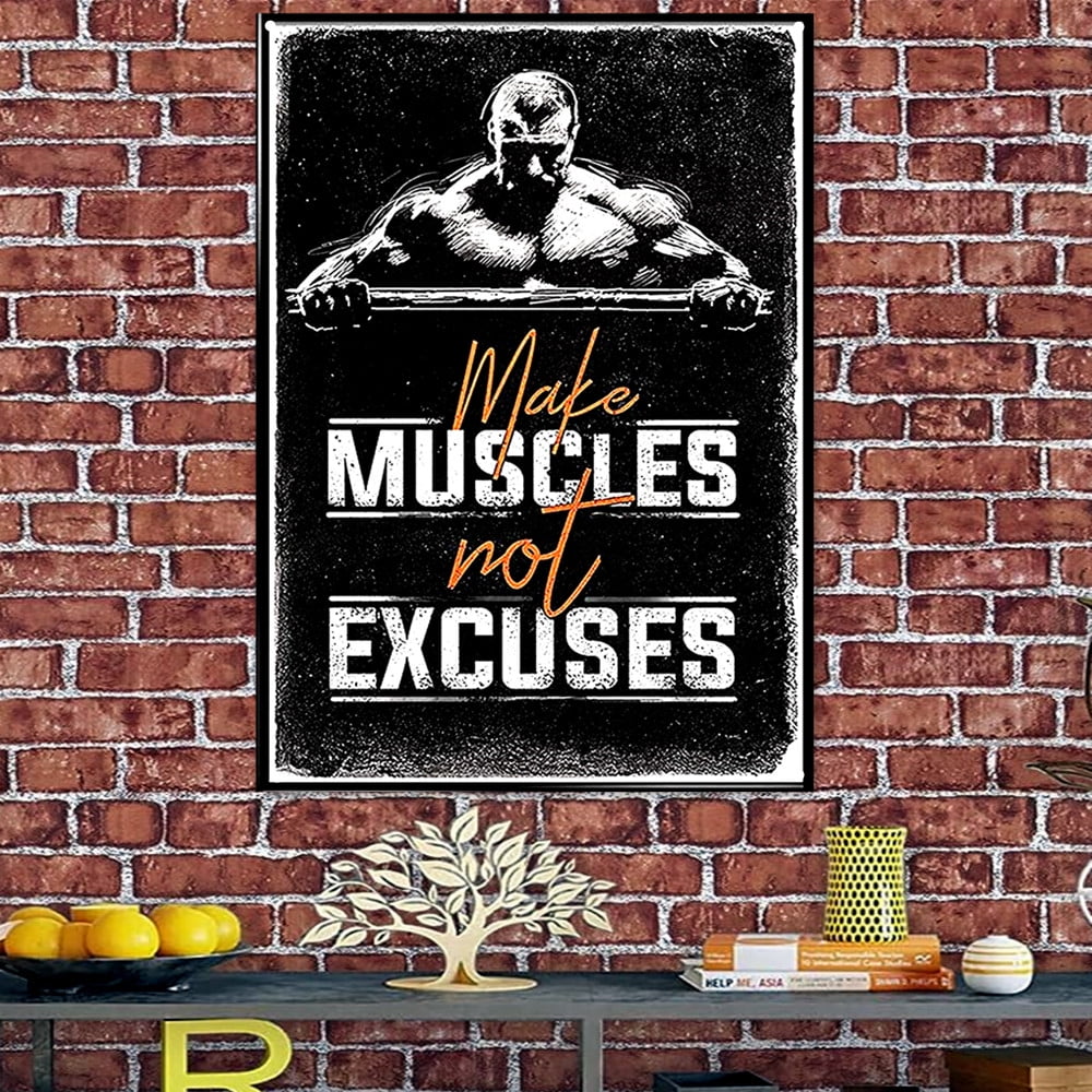 Make MUSCLES not EXCUSES - Inspirational Wall Art Poster - Motivational ...