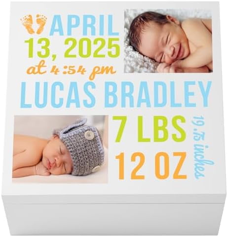 Let's Make Memories Personalized Photo Keepsake Box for New Baby ...