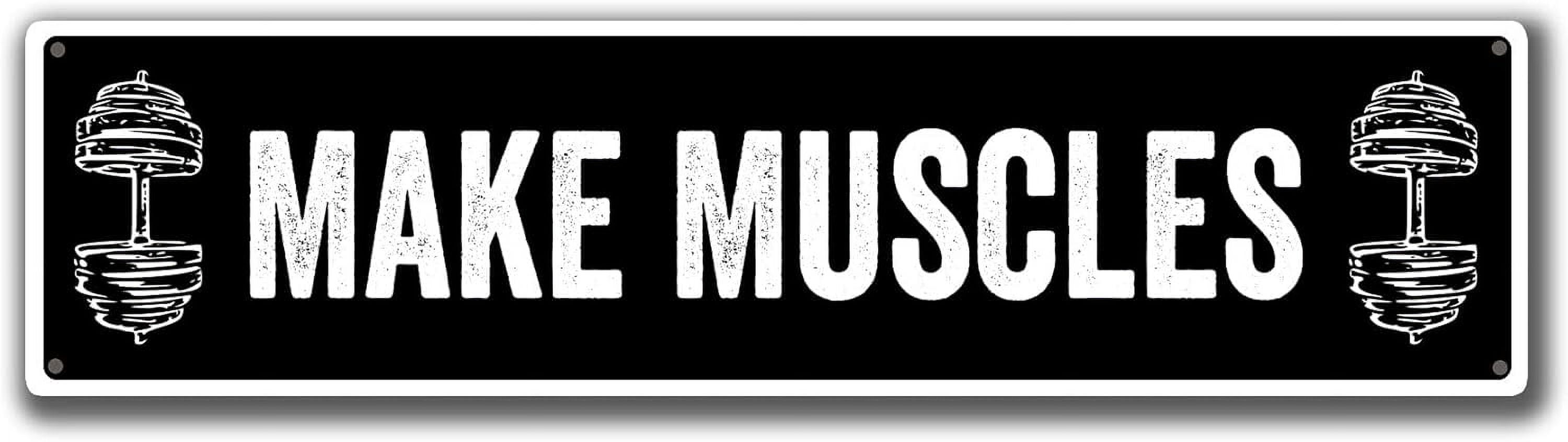Make Muscles Metal Tin Sign Garage Living Room Bathroom Garden Workout ...