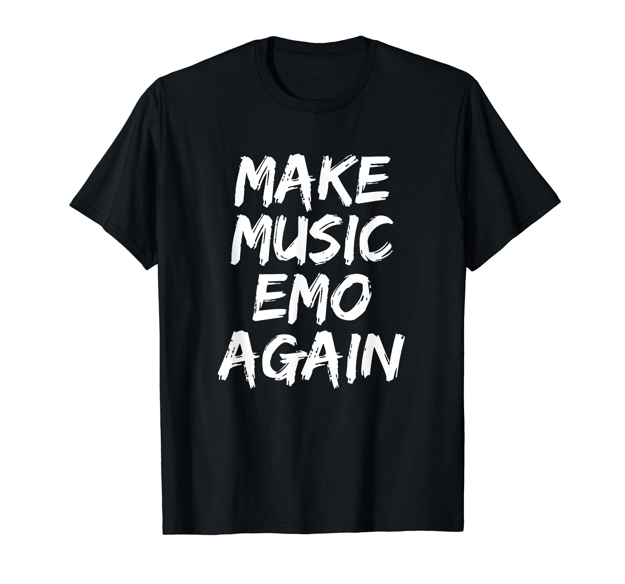 Make Music Emo Again Funny Emo Band Punk Rock Goth Guitarist T-Shirt ...