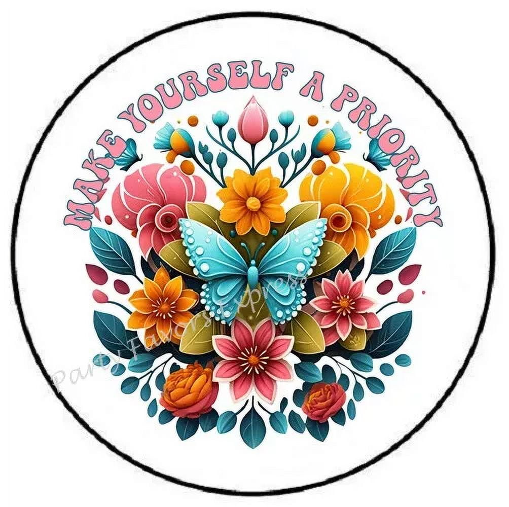 Make Yourself A Priority Flowers Sticker Party Favors Sticker Envelope ...