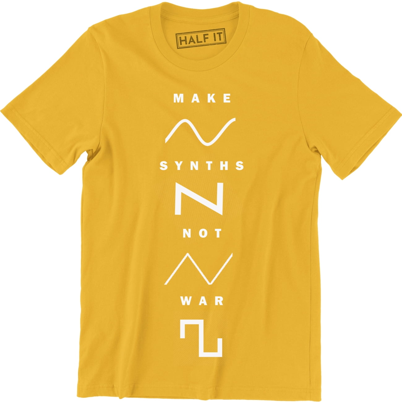 Make Synth Not War Sign Synthesiser Analogue Retro Roland Men's T-Shirt ...