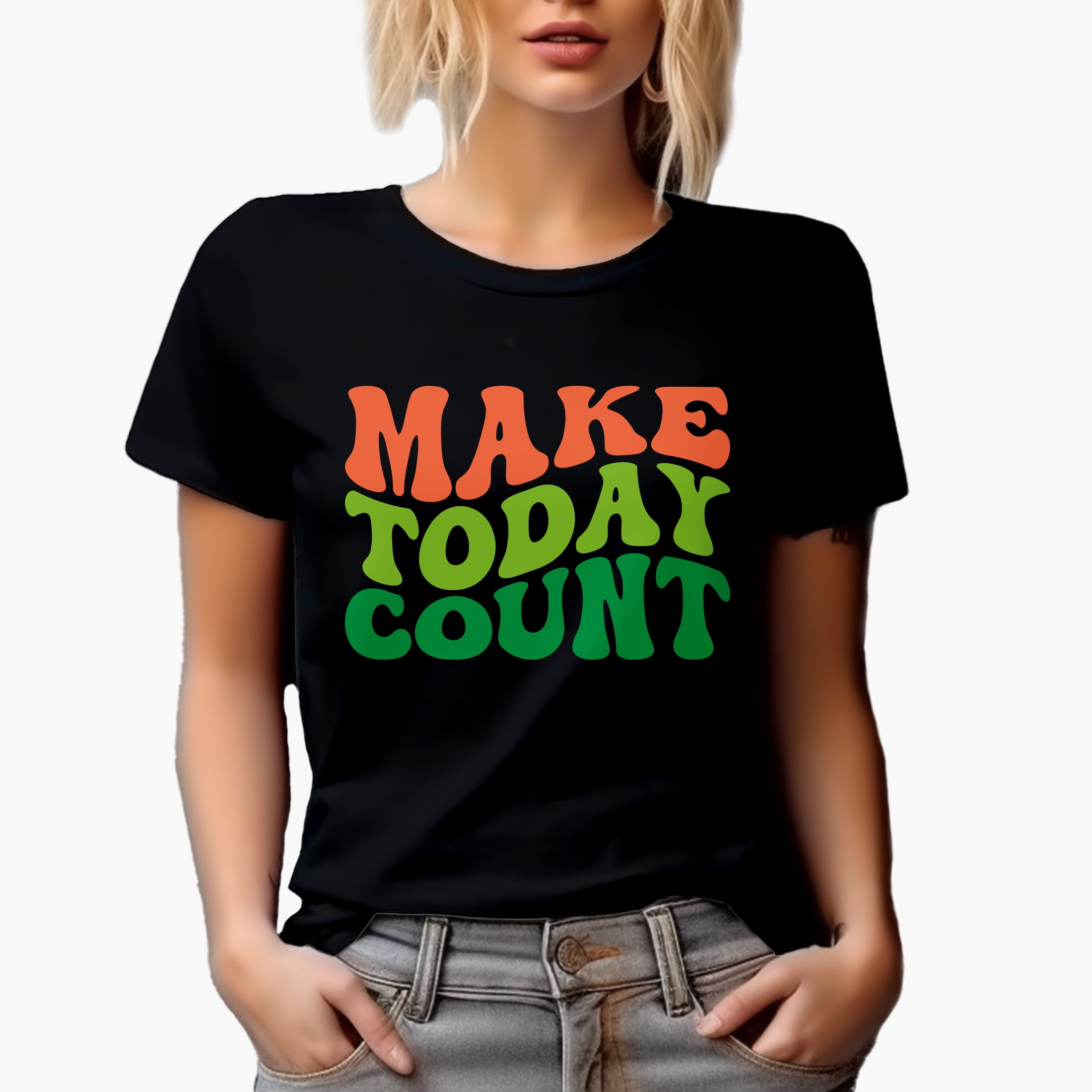 Make Today Count, Quote on Making the Most of Every Day, Groovy Retro Wavy Text Merch Gift ...