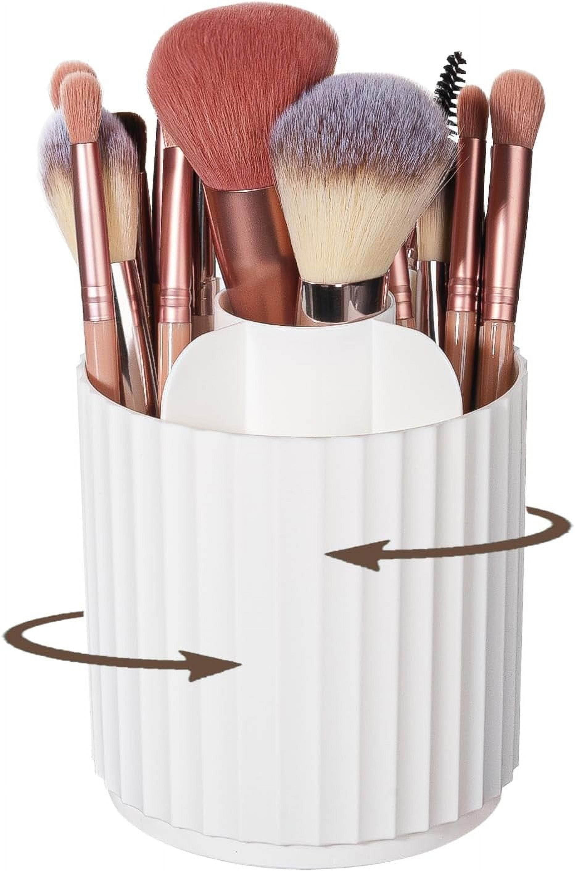 Make Up Brushes Container, 360°Rotating Makeup Brush Holder Organizer ...