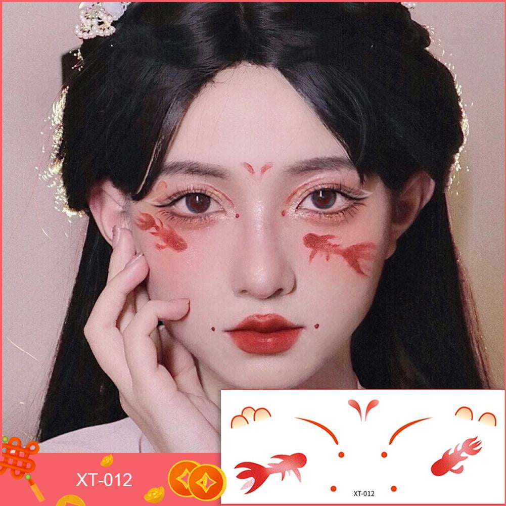 Make Up Face Sticker, Facial tattoo patch, Waterproof Removable Facial ...