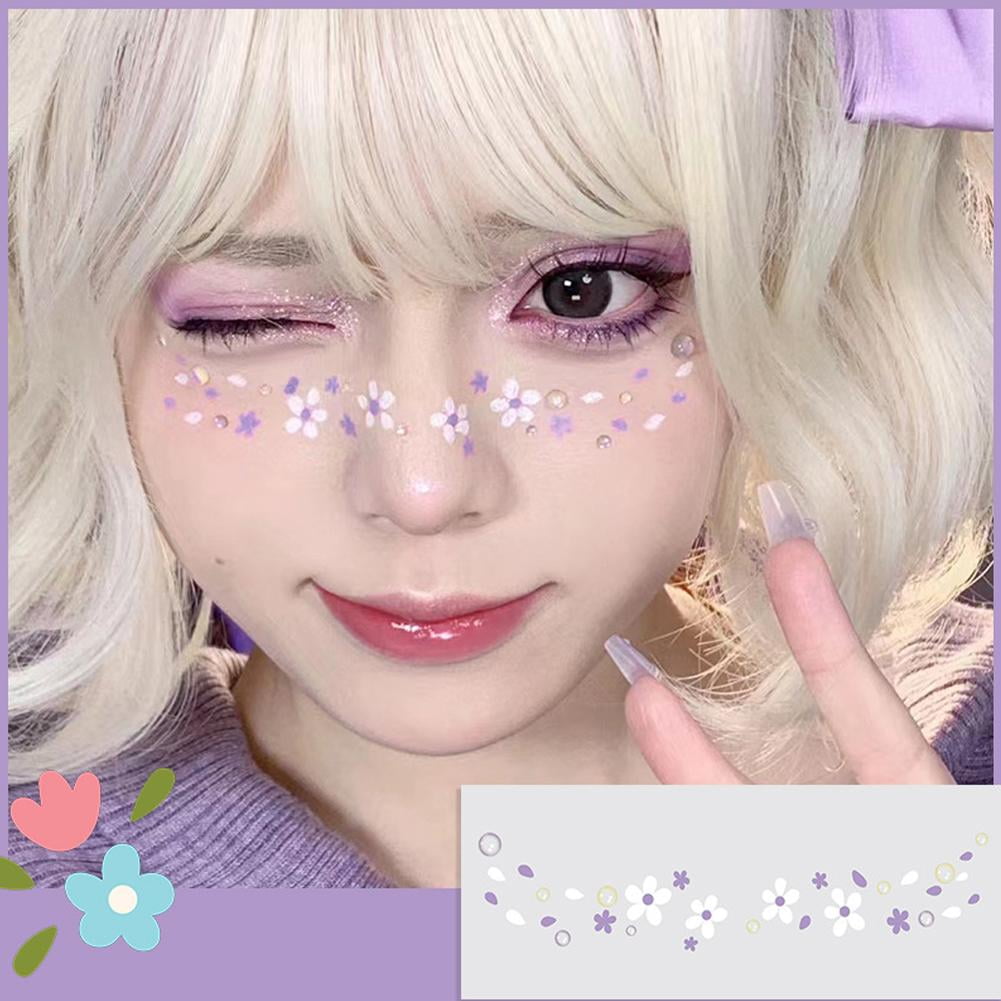 Make Up Face Sticker, Facial tattoo patch, Waterproof Removable Facial ...