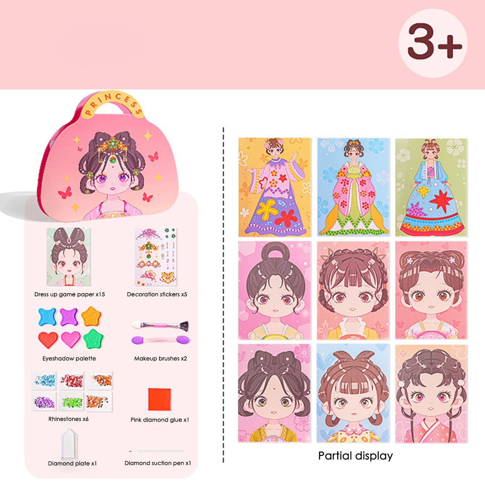 Make Up On Paper Toys for Girls,3-in-1 Dress Up Game Set Princess ...
