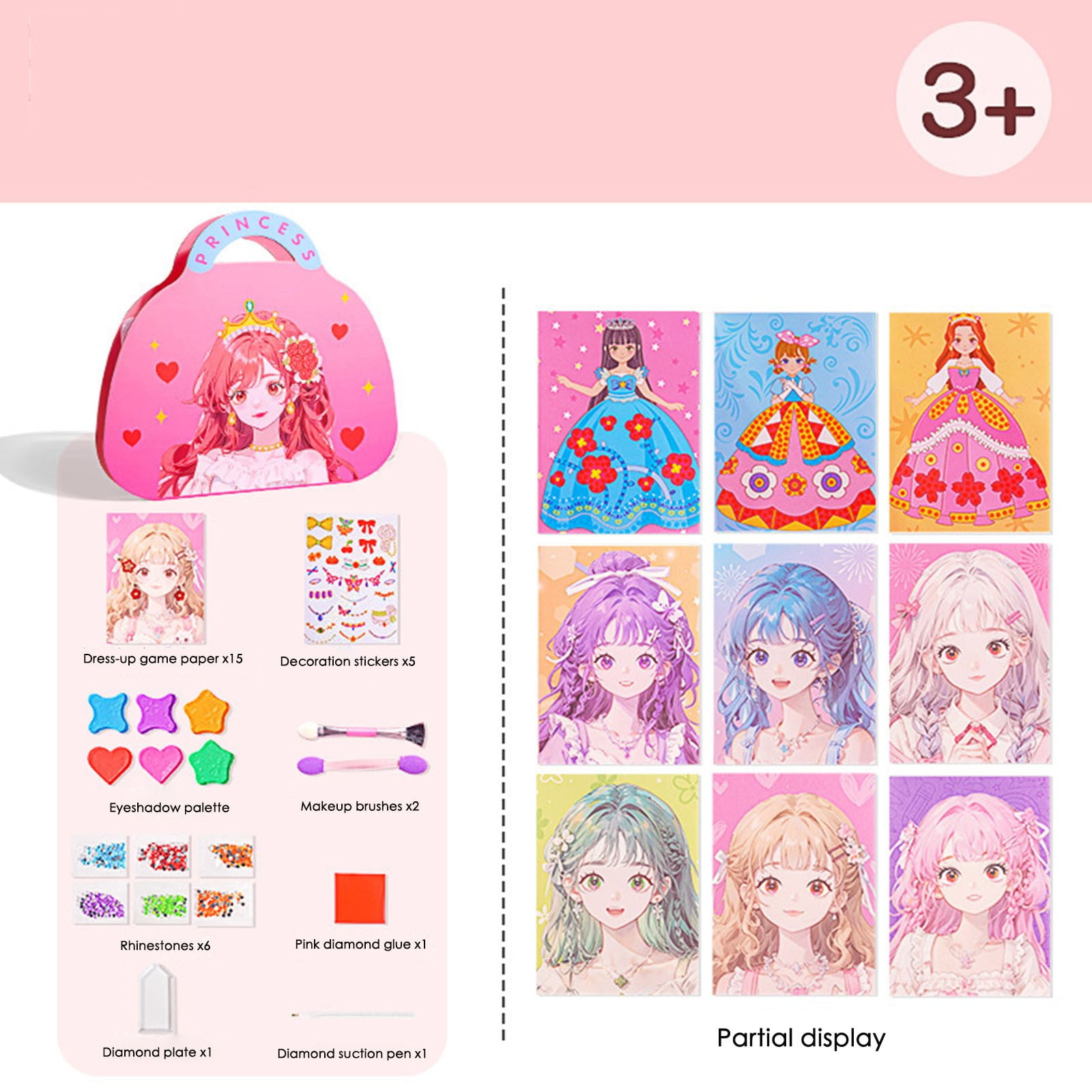 Make Up On Paper Toys for Girls,3-in-1 Dress Up Game Set Princess ...