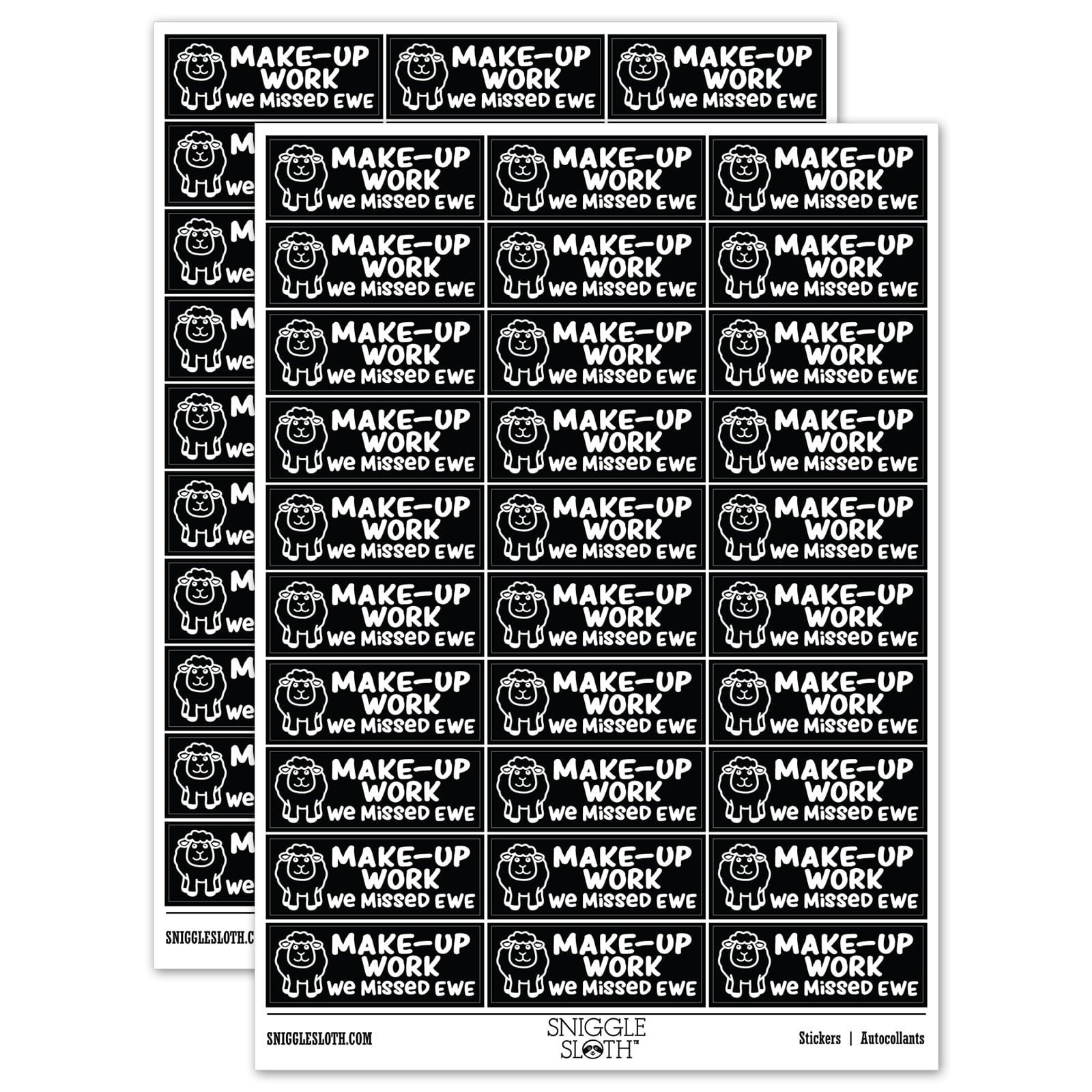 Make-Up Work We Missed Ewe You Teacher Student School Sticker Set ...