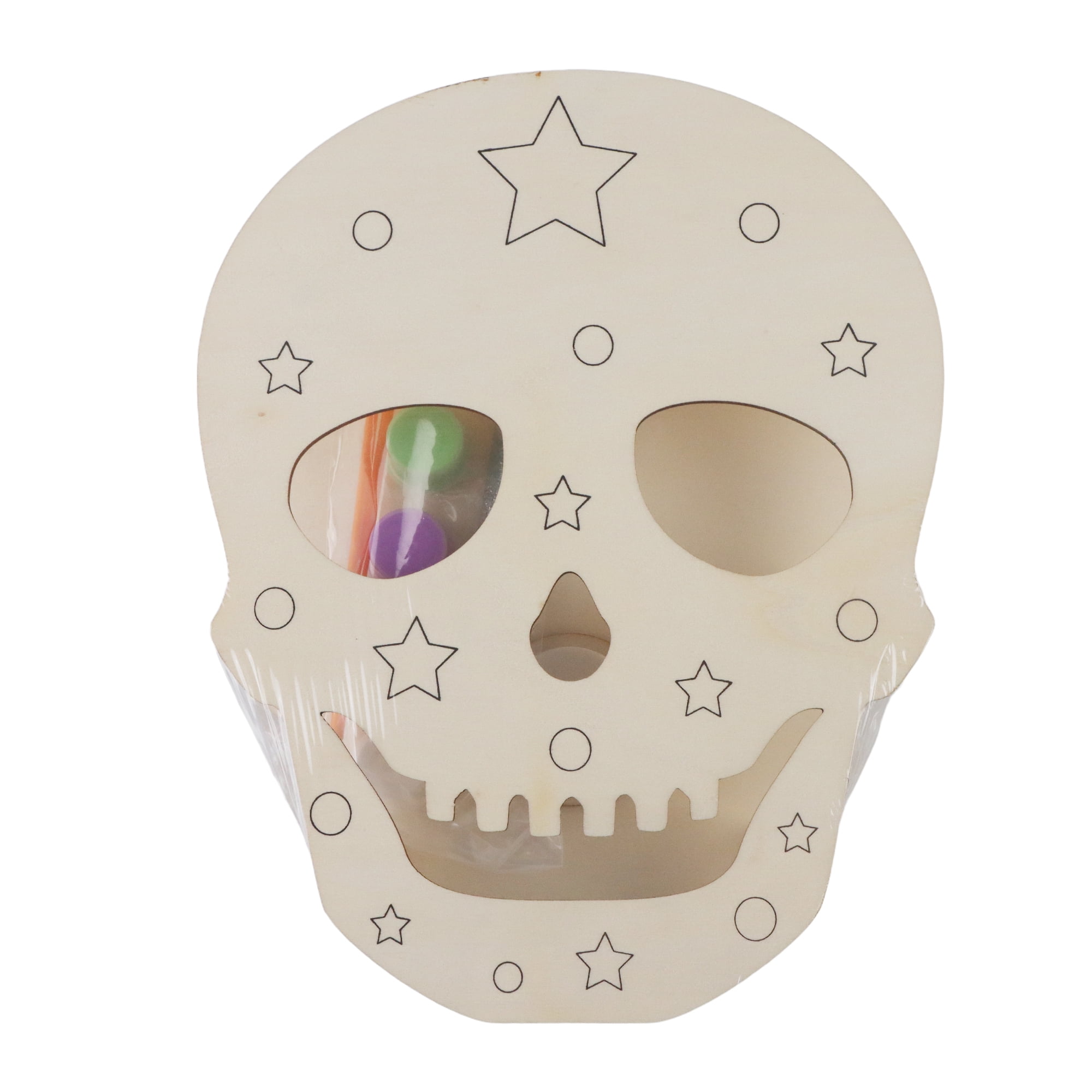 Make Your Own Light Up Skull, Halloween Decoration, 7.6x9.8 inch MDF ...