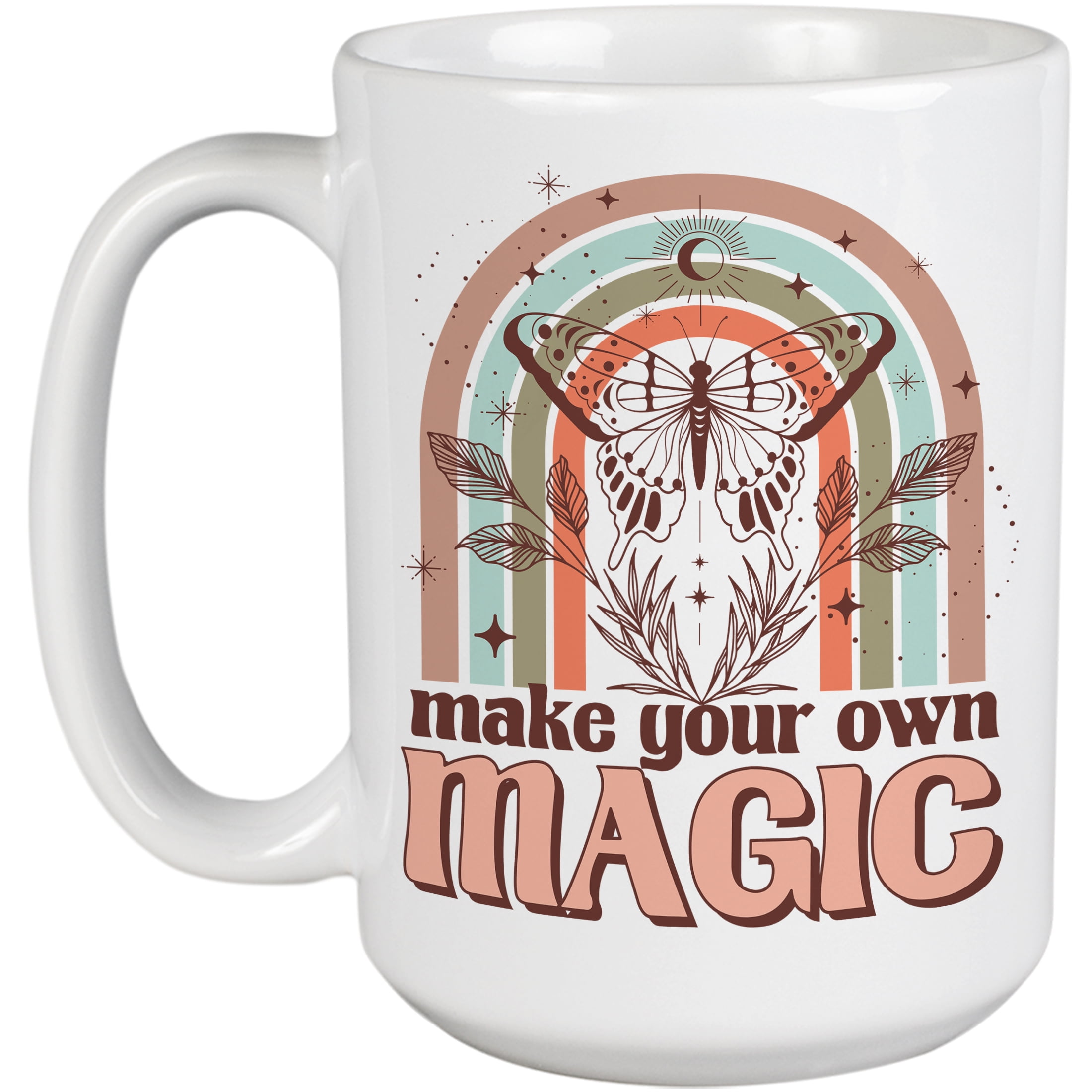 Make Your Own Magic with a Butterfly Boho Drawing Art Merch Gift, White ...