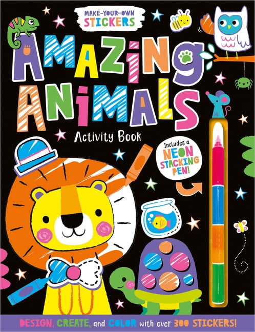 Make-Your-Own Stickers Amazing Animals Activity Book, (Paperback ...