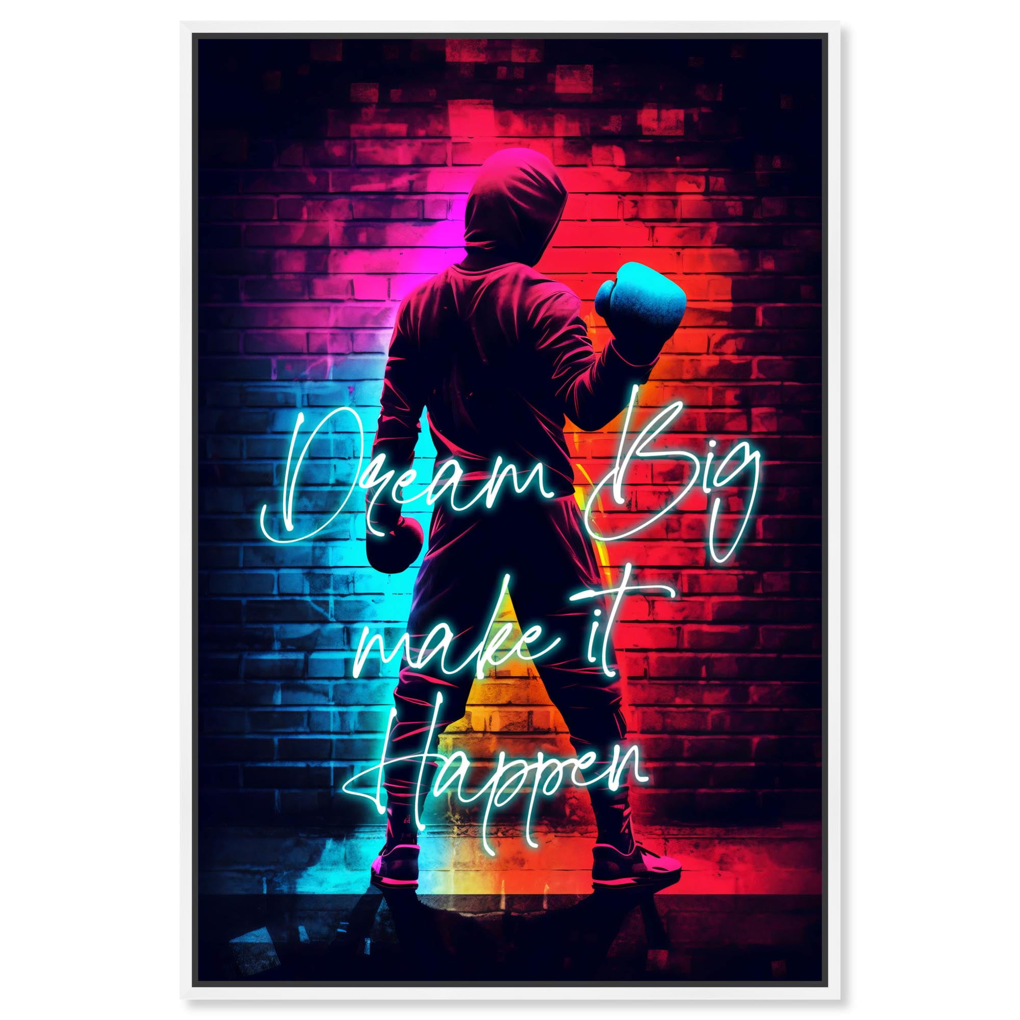 Make it Happen Boxing Canvas Boxing Poster Art by Art Remedy, White ...