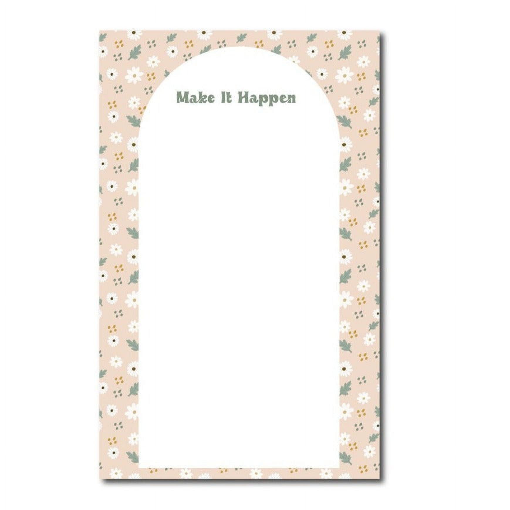Make it Happen Notepad | Desk Notepad | Floral Notepad | 5x8 Notepad ...