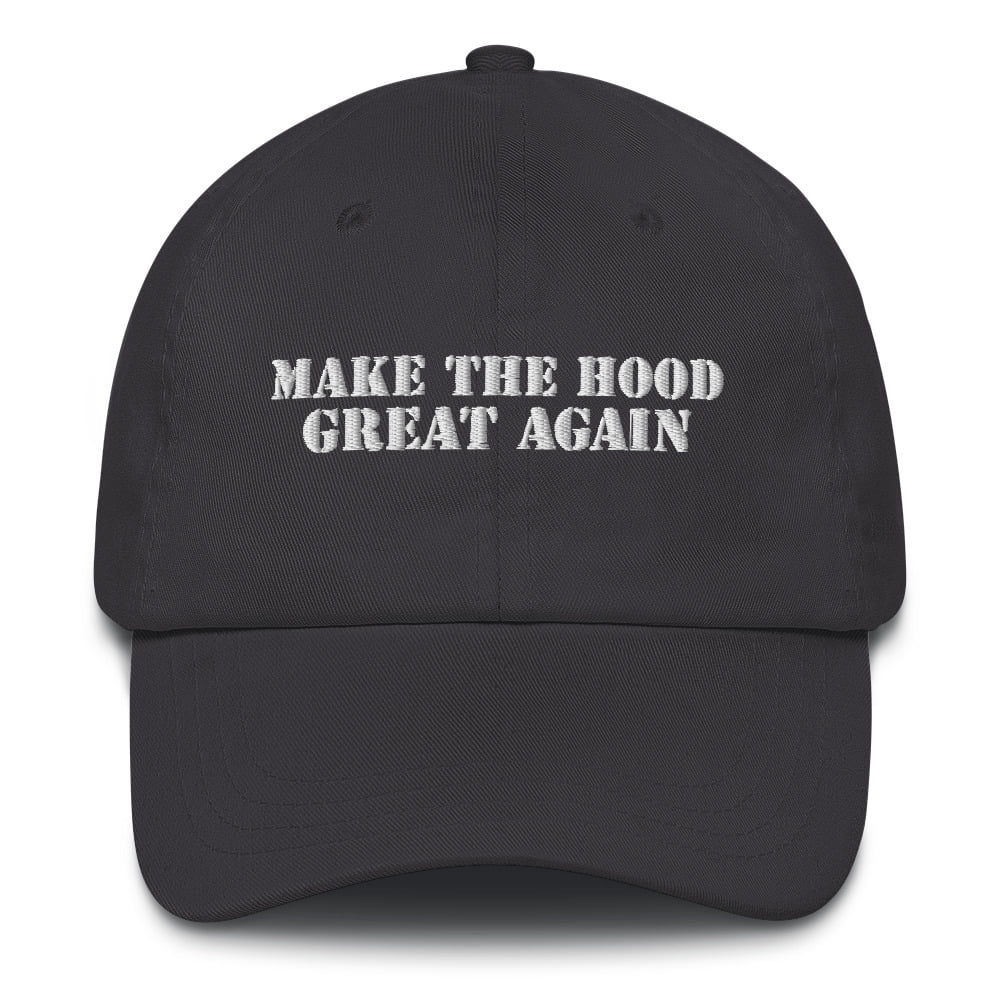 Make the hood great again, MAGA 2024 Trump patriotic Dad hat (Dark Grey ...
