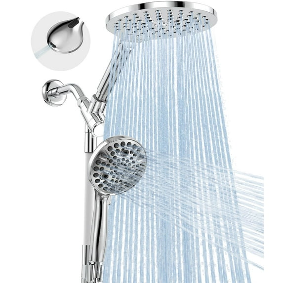 MakeFit Dual Handheld Shower Head Combo, 2-in-1 Rain Shower Heads ...