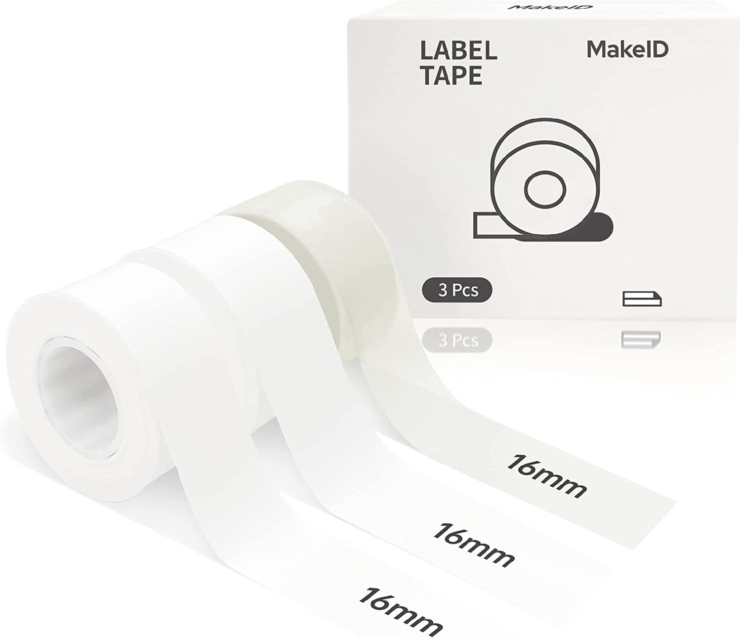 MakeID White Label Maker Tape Adapted Label Print Paper Refills ...