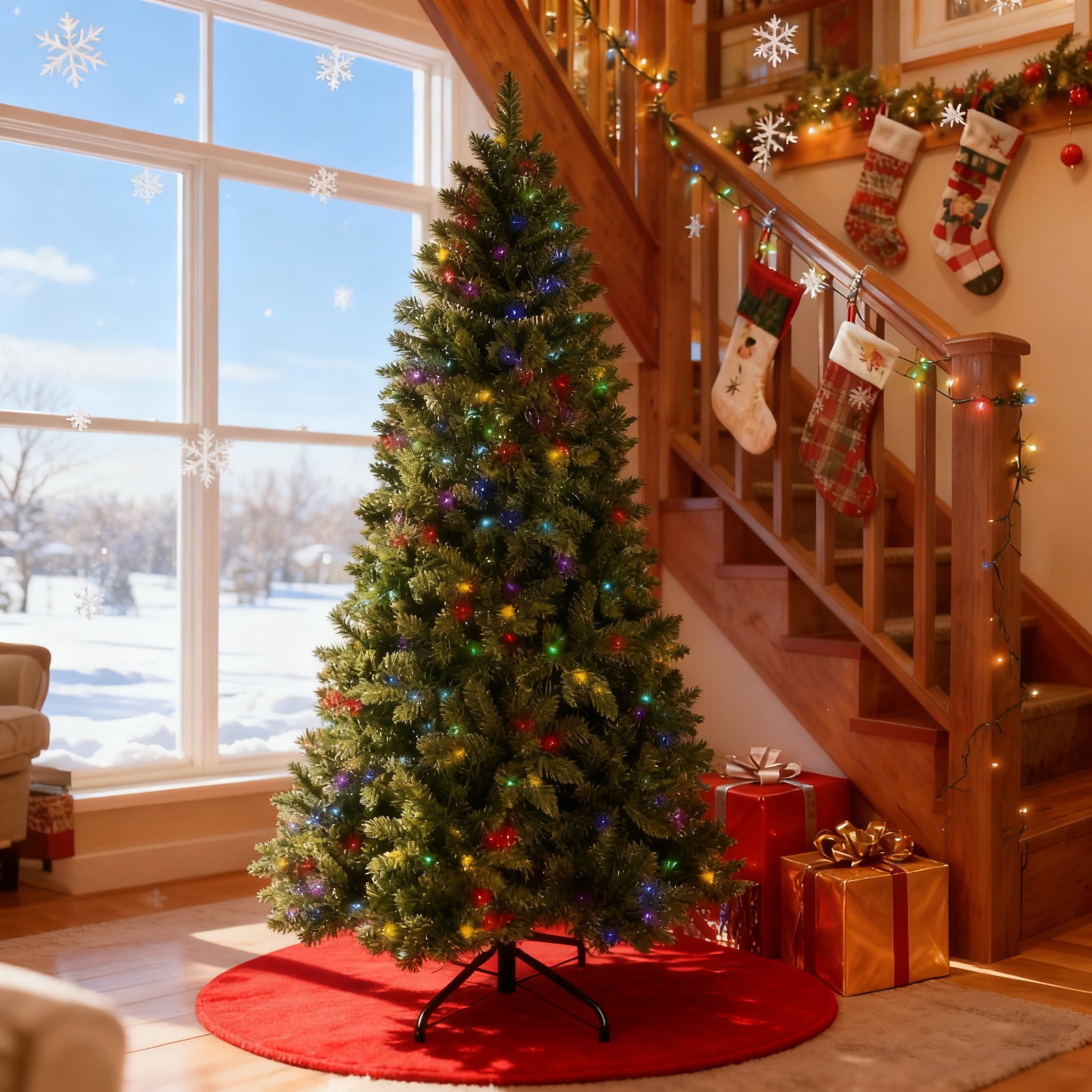 Makeatree 6ft Prelit Artificial Christmas Tree & App-Controlled Multi ...