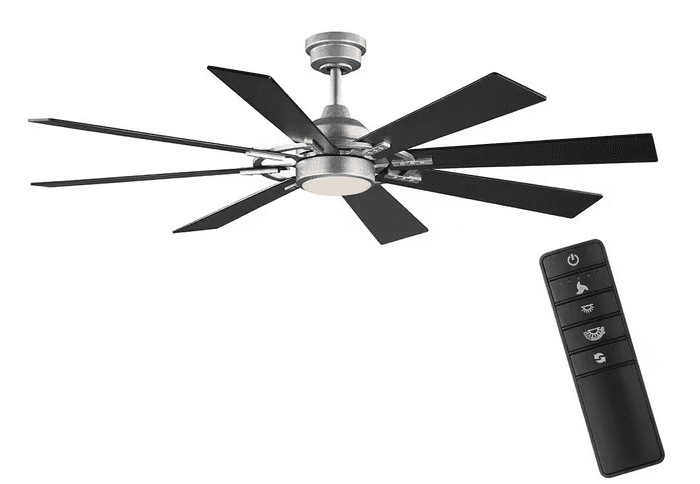 Makenna 60 in. Indoor/Outdoor Galvanized Ceiling Fan with Integrated ...