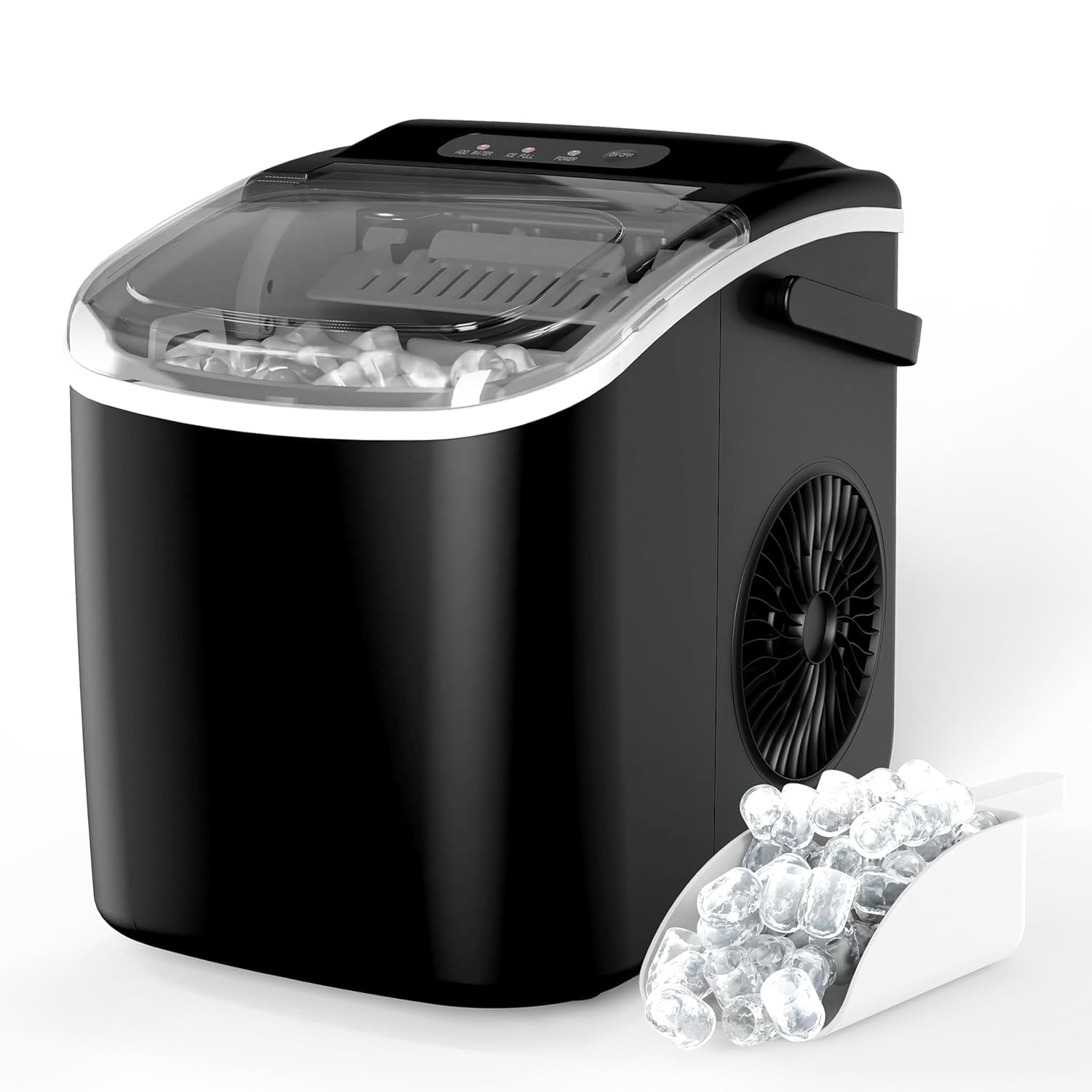 Maker for Countertop, 9 Ice Cubes Ready in 6 Mins, 26lbs Ice/24Hrs ...
