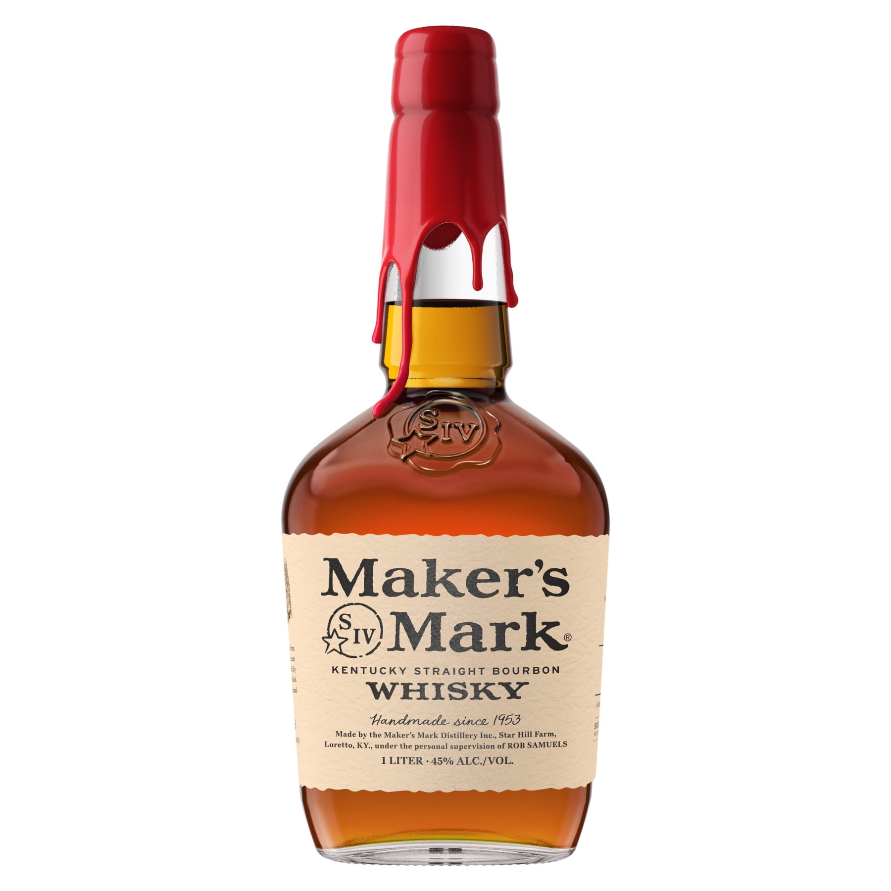 Maker's Mark Straight Bourbon, 1 L Bottle, 45% ABV - Walmart.com