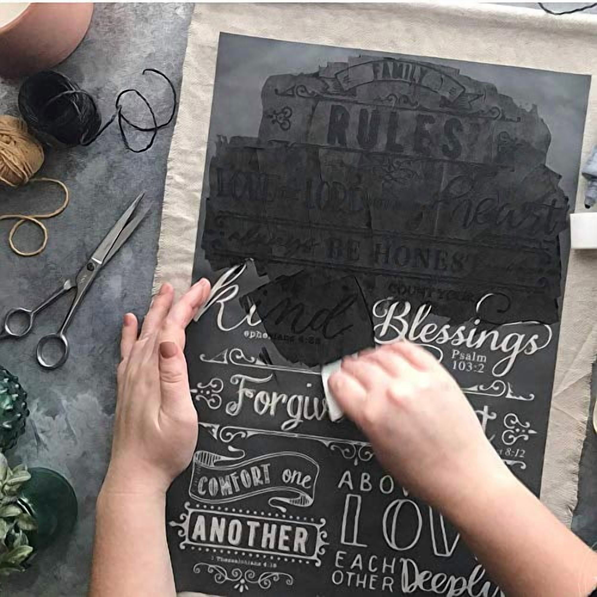 A Maker's Studio - Reusable Adhesive Mesh Stencil Sheet - Great for DIY ...