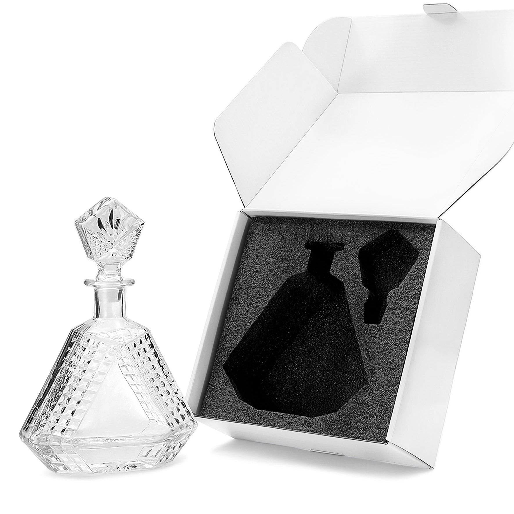 Makerflo 680ml Glass Whiskey, Wine, Liquor Decanter - Triangle with ...