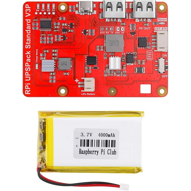 MakerFocus Raspberry Pi 4 y Pack UPS, RPI Pack Standard 4000mAh ...