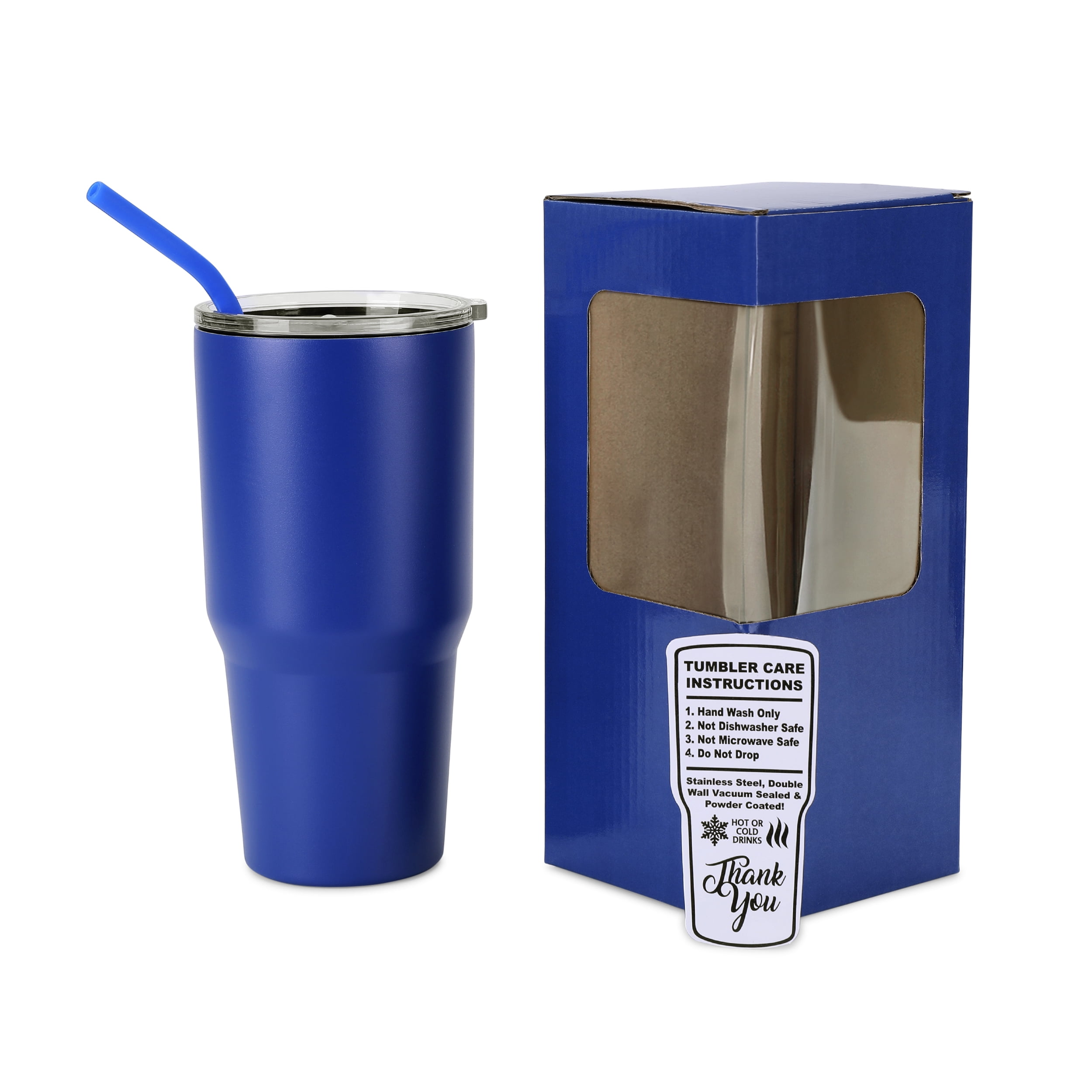 Makerflo 30 oz Blue Powder Coated Tumbler- Pack of 1, Ideal for DIY ...