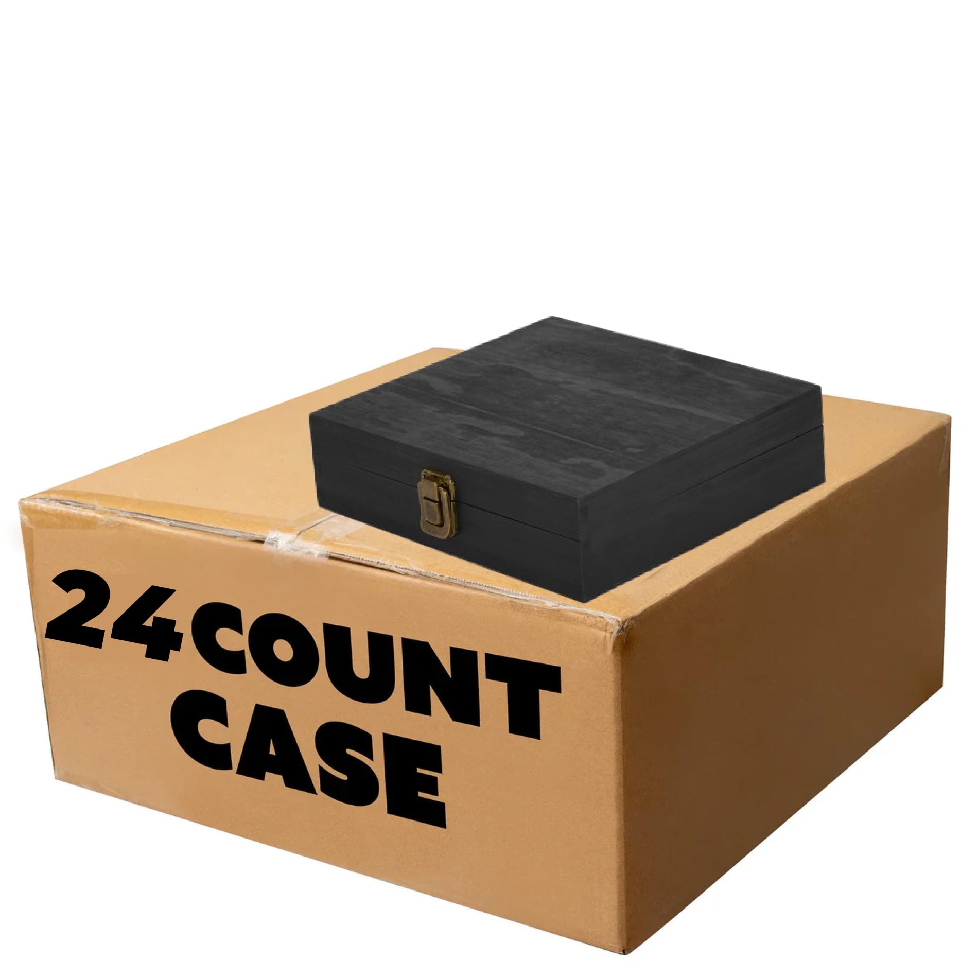 Makerflo Black Pine Wood Cigar Box - Pack of 24, Ideal for Craft ...